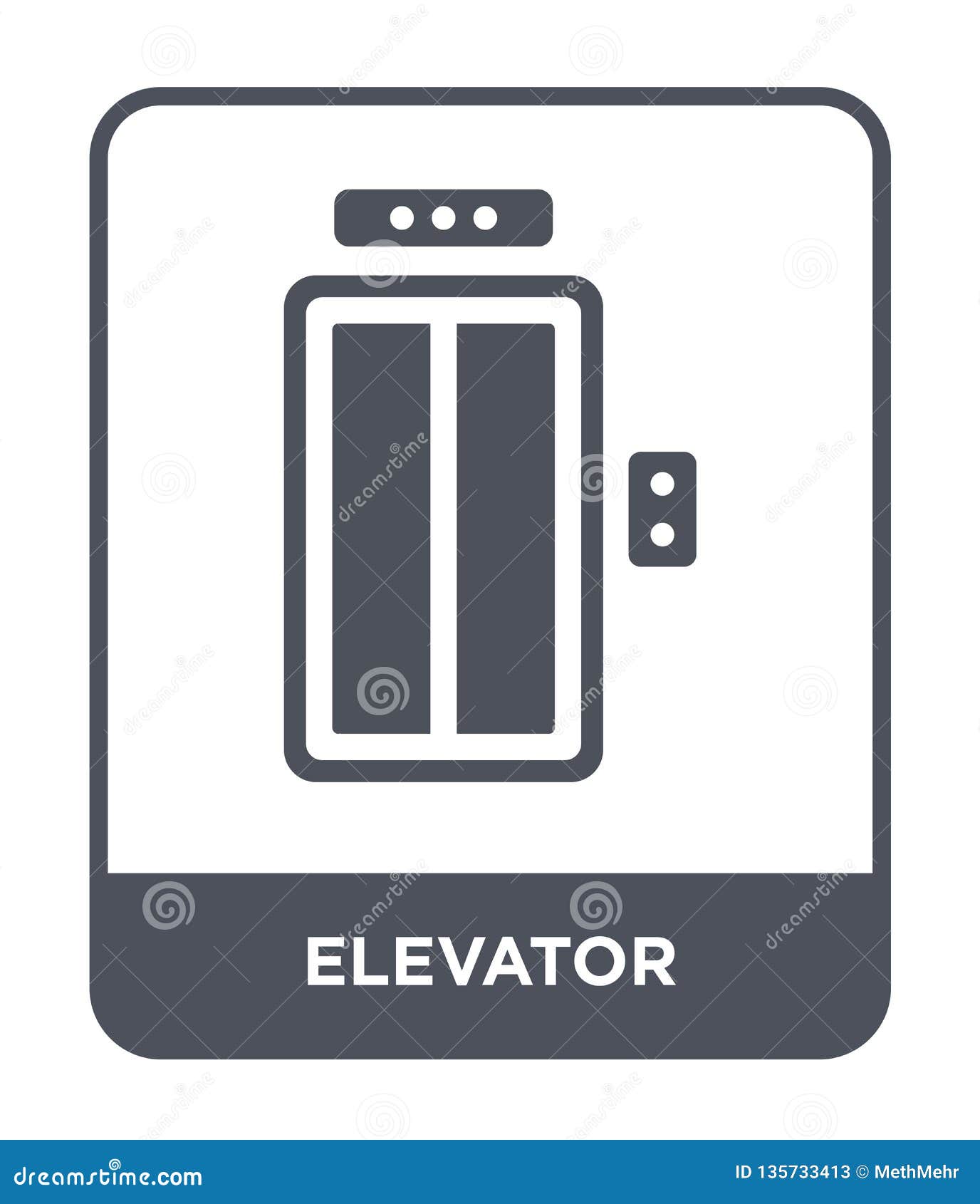 Elevator Icon in Trendy Design Style. Elevator Icon Isolated on White ...