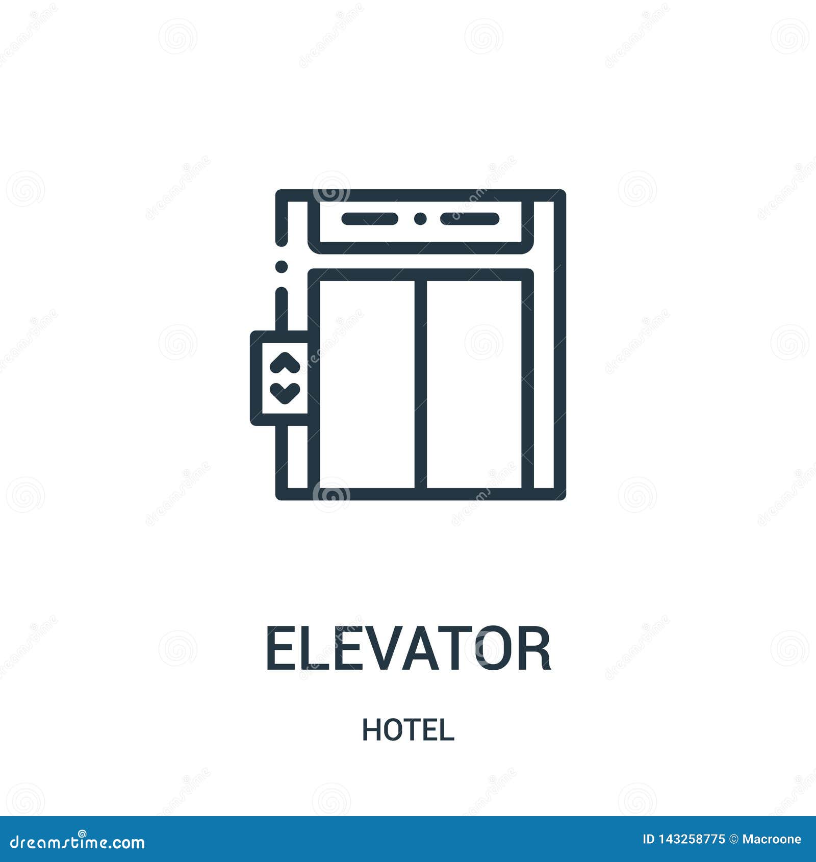 Elevator Icon Vector from Hotel Collection. Thin Line Elevator Outline ...