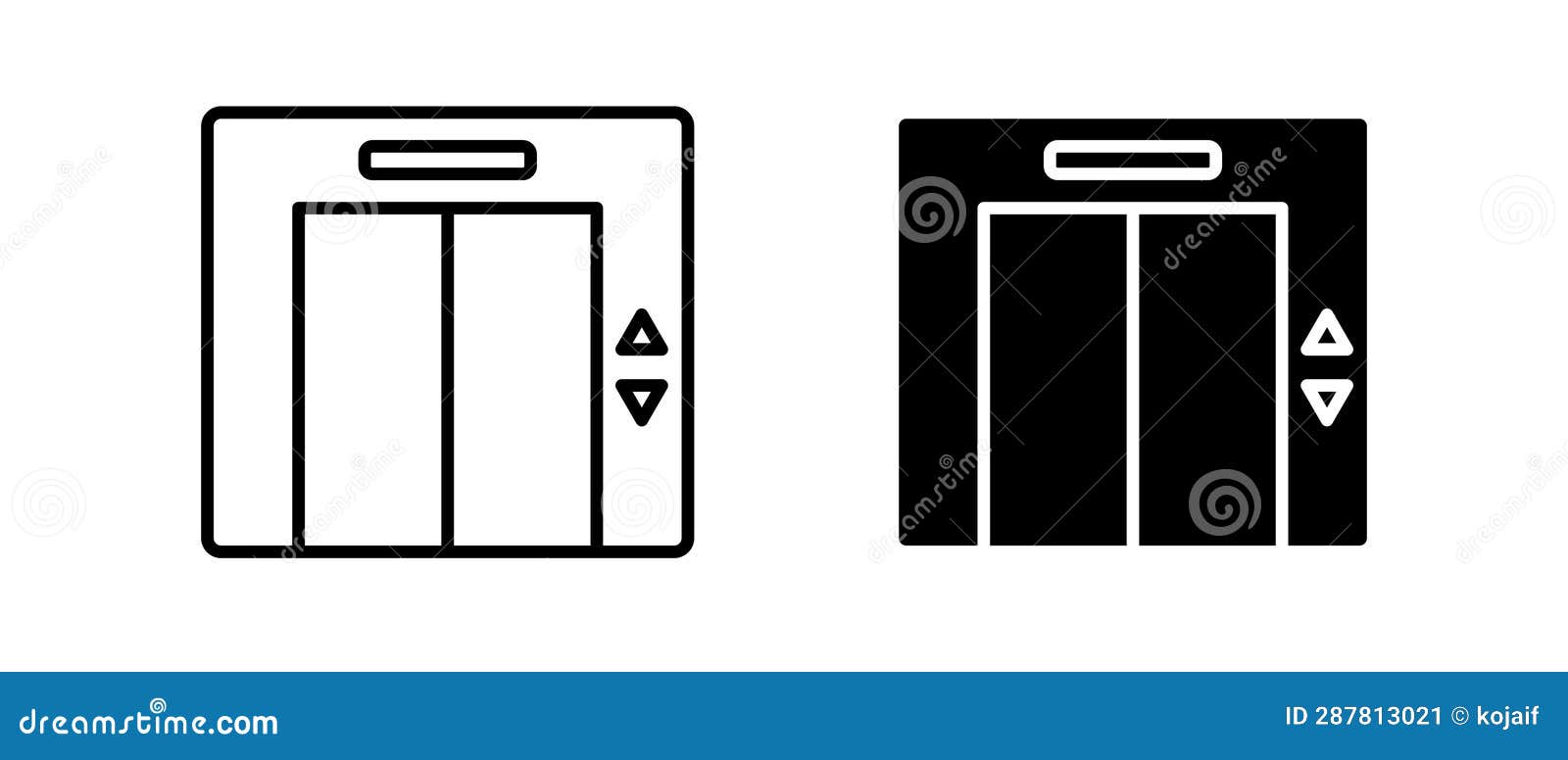 Elevator Icon Vector Set. Outline Lift Symbol Stock Vector ...