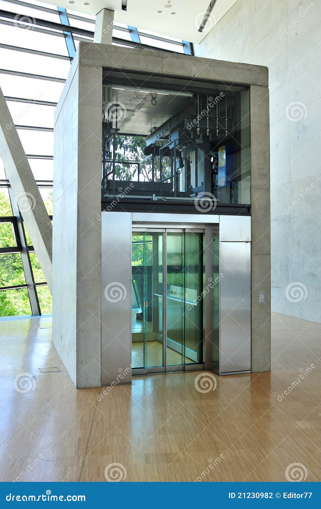 Modern glass elevator stock photo. Image of futuristic - 21230982