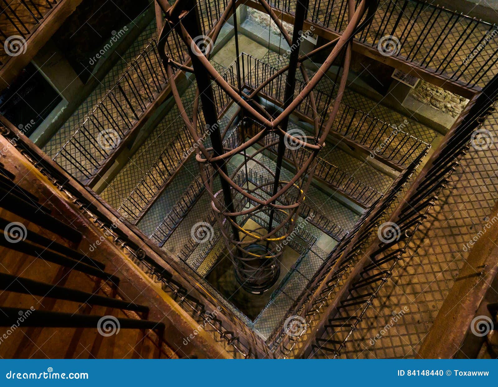 Elevator Inside of Prague Astronomical Clock Tower Stock Photo - Image ...