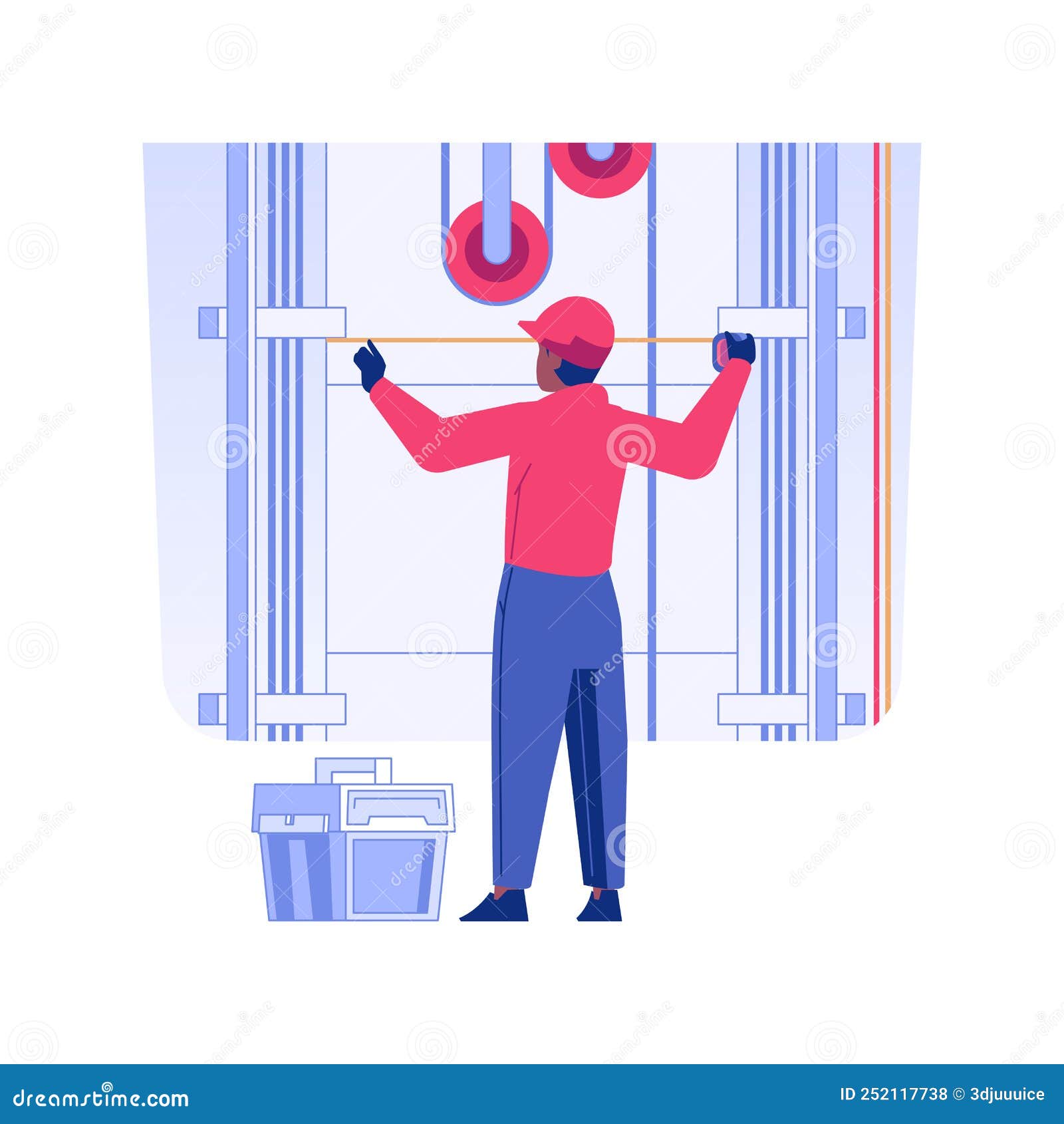 Elevator Installation Isolated Concept Vector Illustration. Stock ...