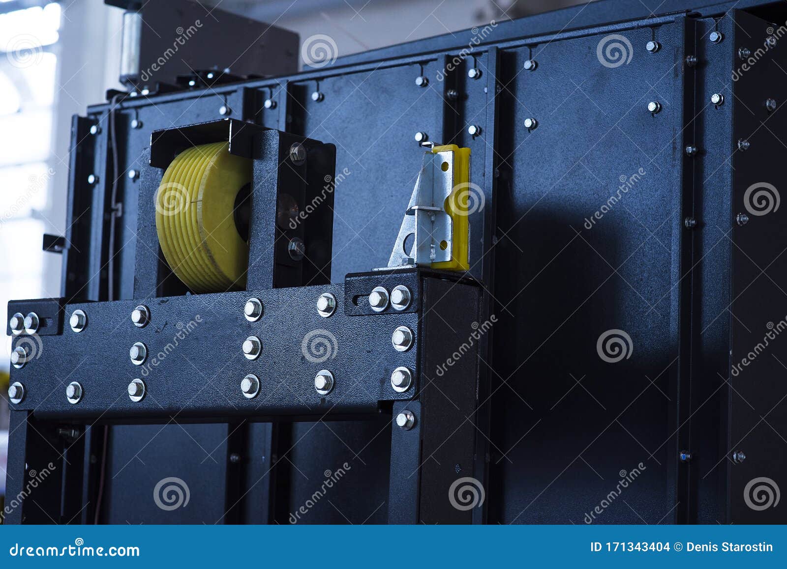 Elevator Installation, Lift Technician Installing a Modern Elevator ...