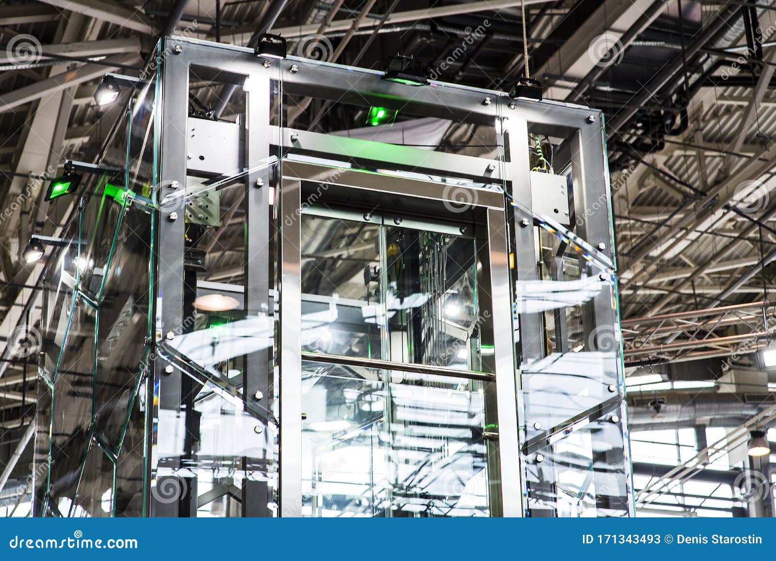 Elevator Installation, Lift Technician Installing a Modern Elevator ...