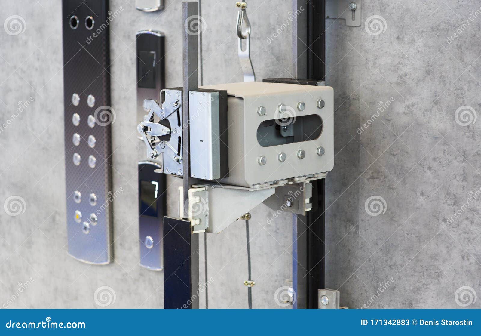 Elevator Installation, Lift Technician Installing a Modern Elevator ...