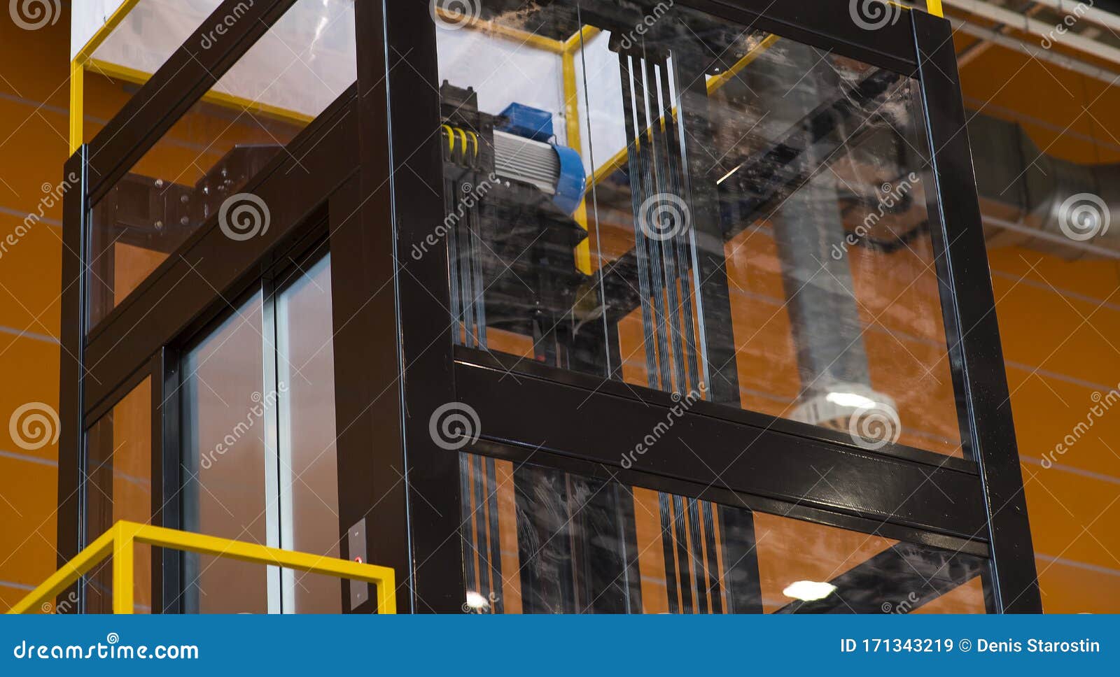 Elevator Installation, Lift Technician Installing a Modern Elevator ...