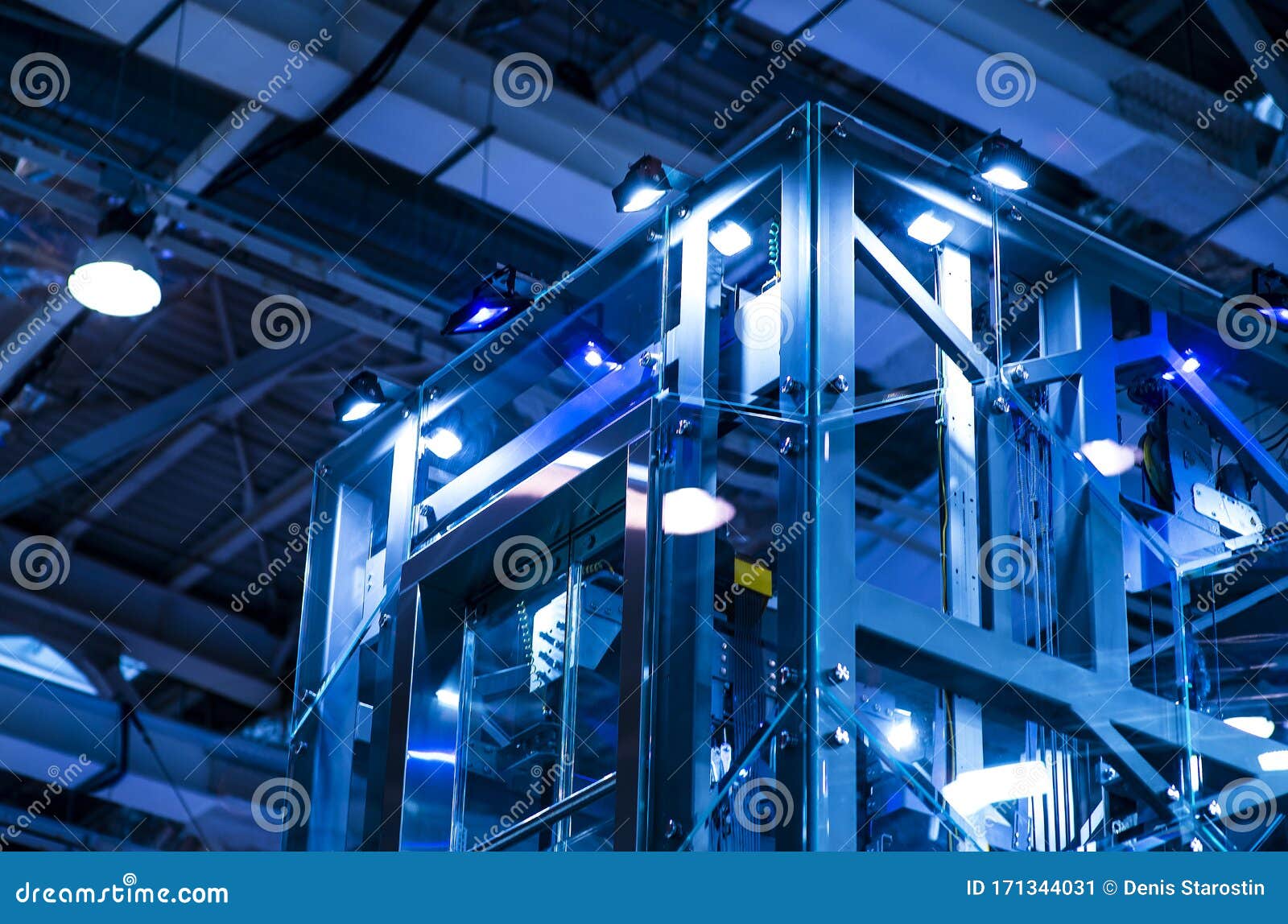 Elevator Installation, Lift Technician Installing a Modern Elevator ...