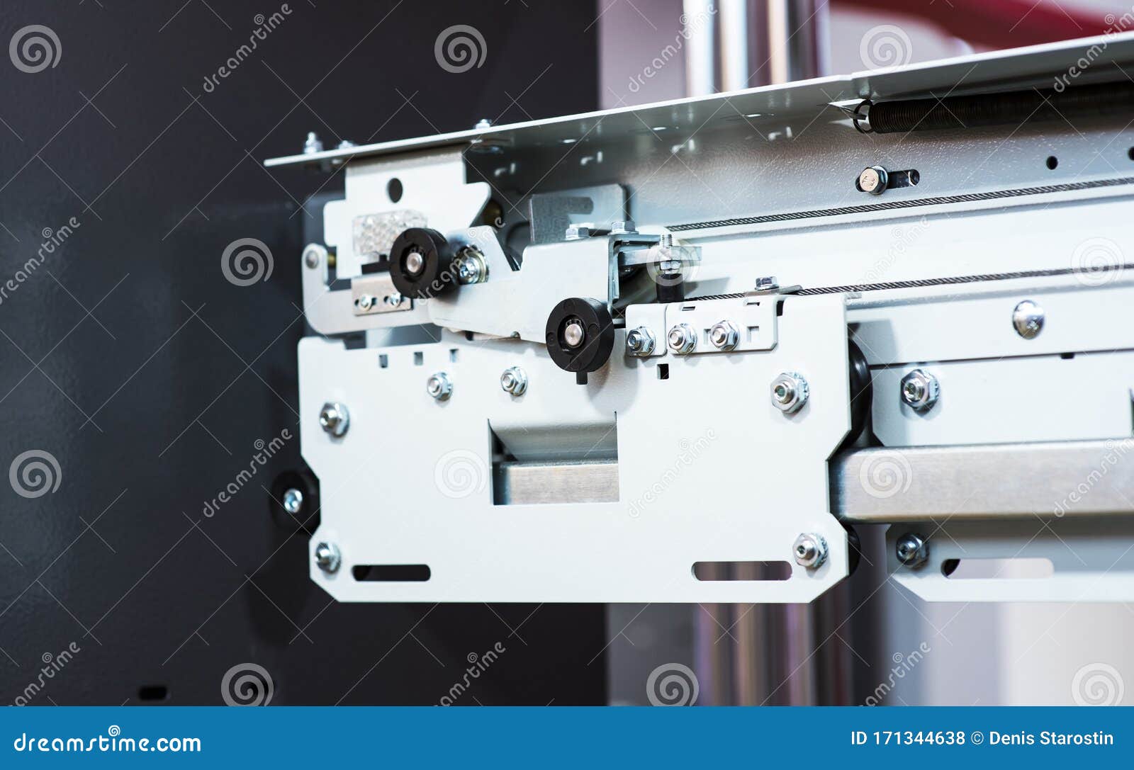 Elevator Installation, Lift Technician Installing a Modern Elevator ...
