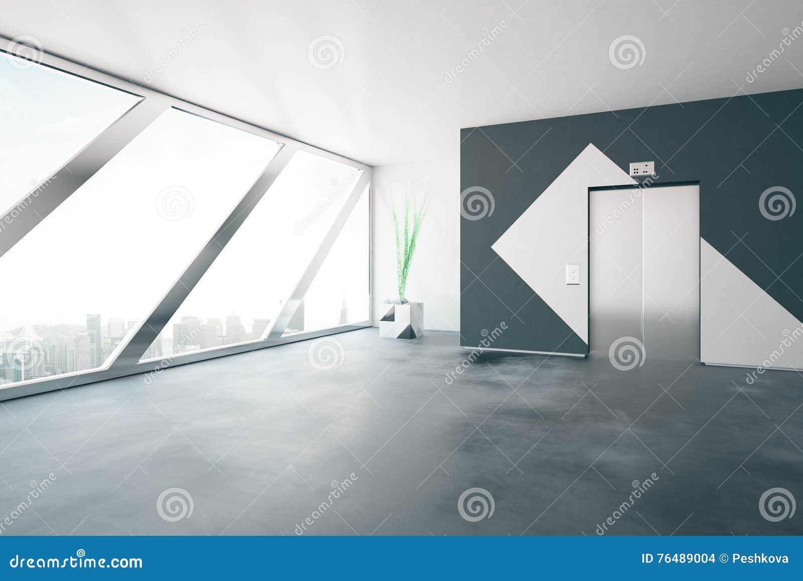 Elevator in interior side stock illustration. Illustration of floor ...