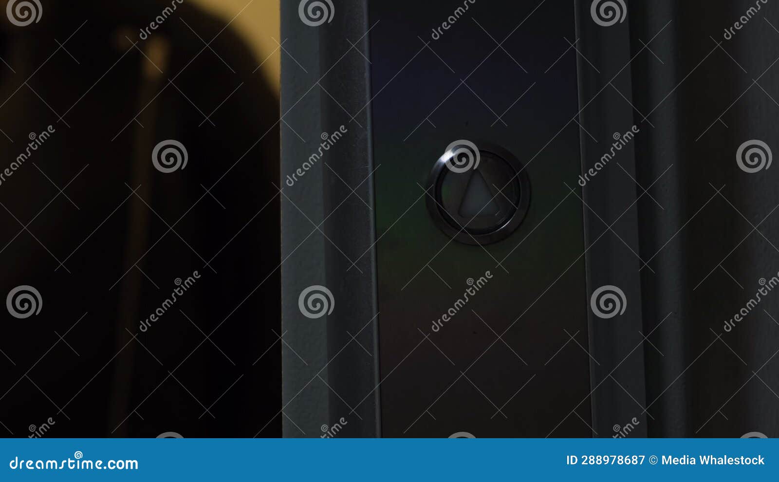 Elevator Lift Button and Person. Concept. Close-up of Elevator Button ...