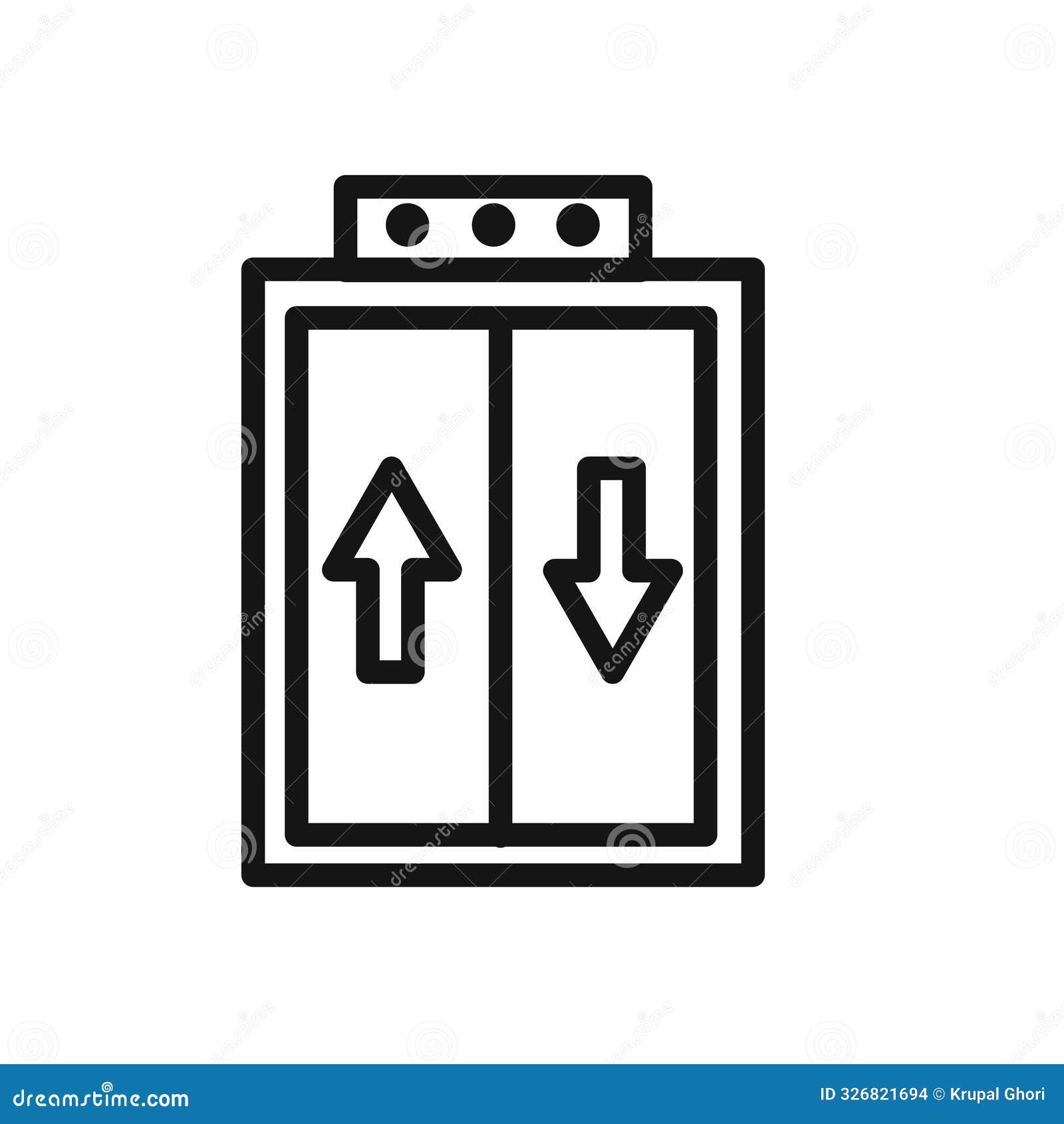 Elevator Lift Icon Linear Vector Graphics Sign Stock Illustration ...