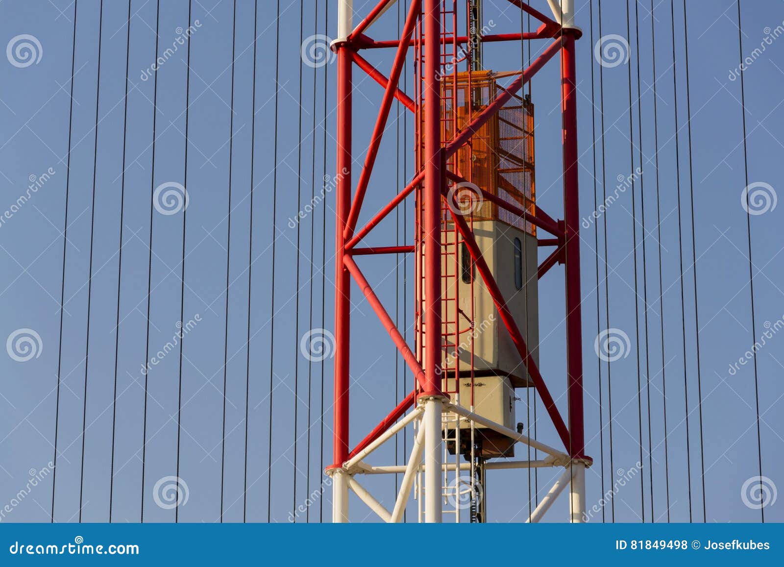 Elevator Lift on Radio Transmitter Tower Liblice, Czech Republic Stock ...