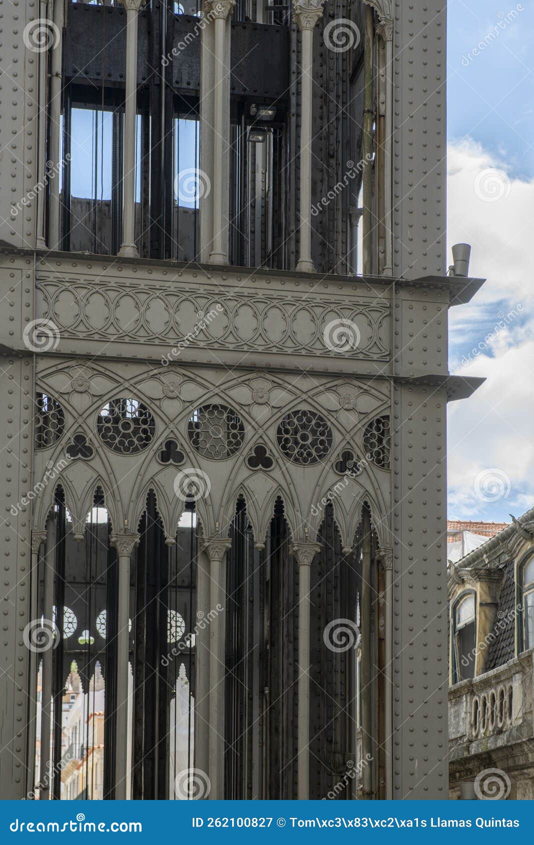 The Elevator of the Lisbon Metro is in a Metallic Neo-Gothic Style ...