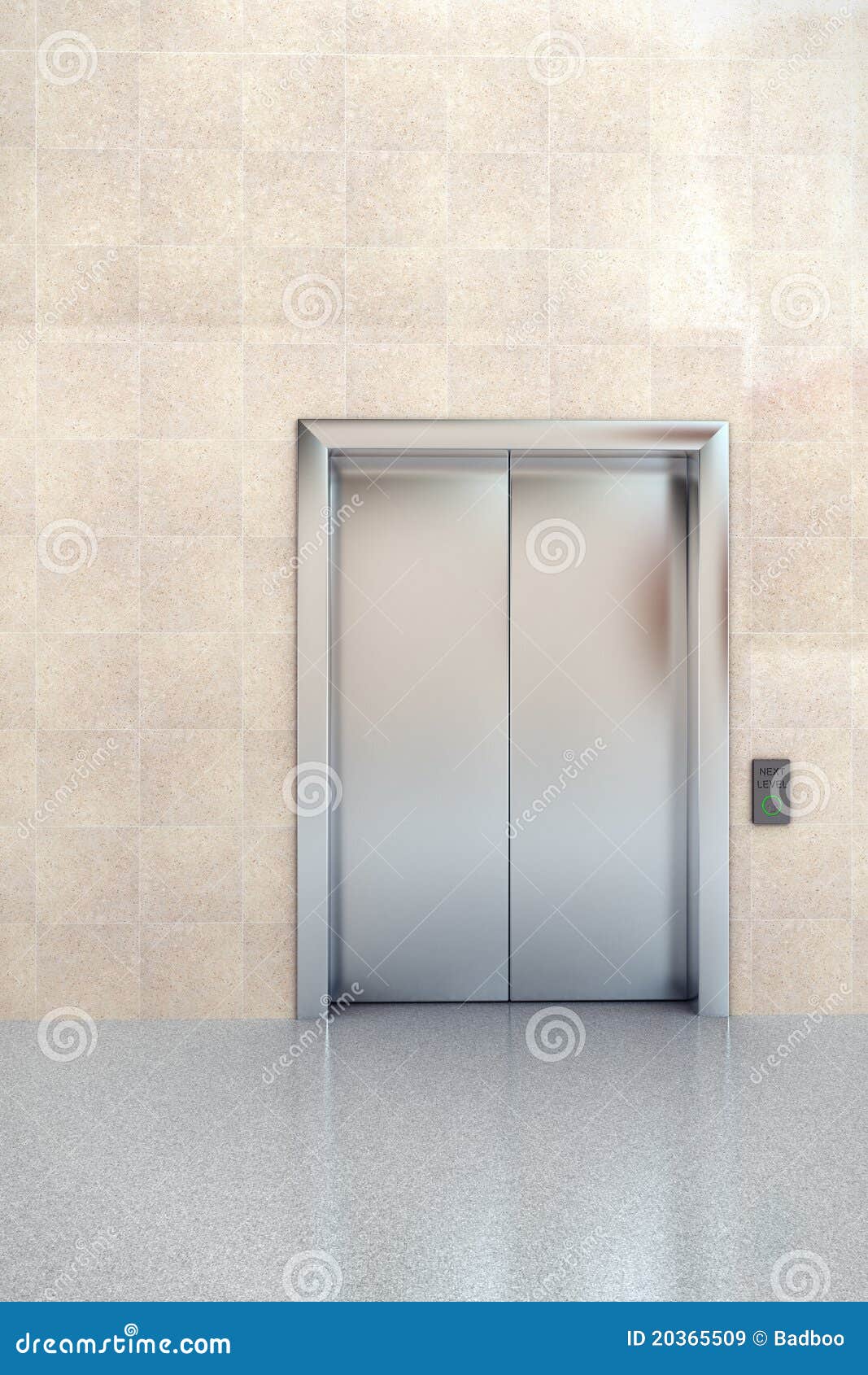 Elevator in lobby stock illustration. Illustration of steel - 20365509
