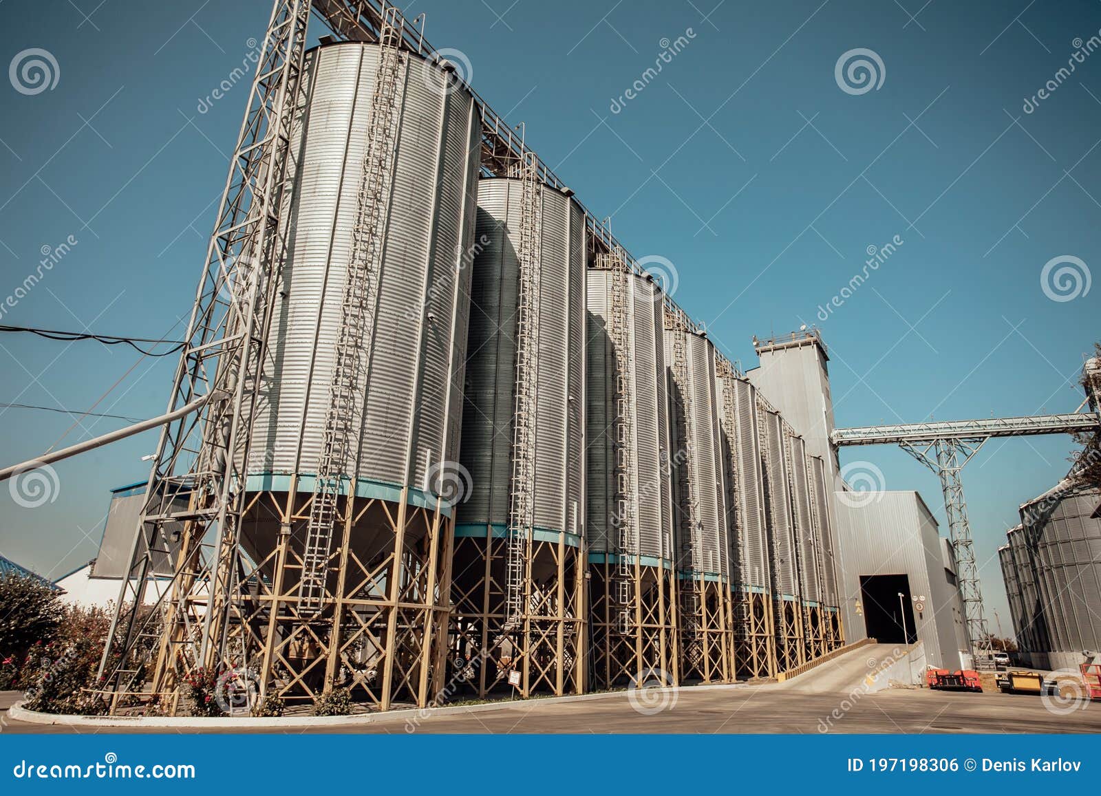 The Modern Agricultural Enterprise. Grain Processing Stock Photo ...