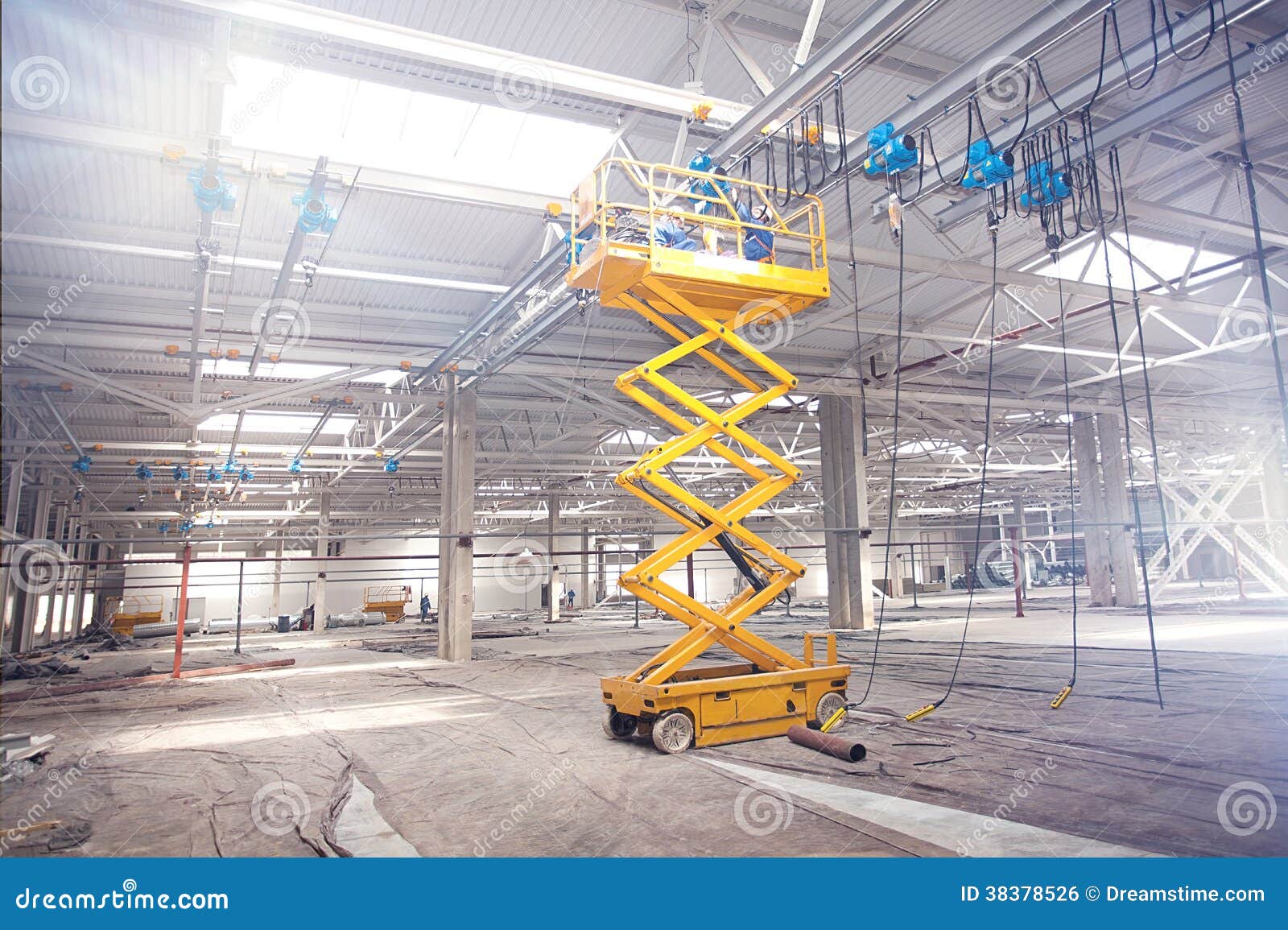 Elevator in Modern Factory Workshop Construction Stock Photo - Image of ...