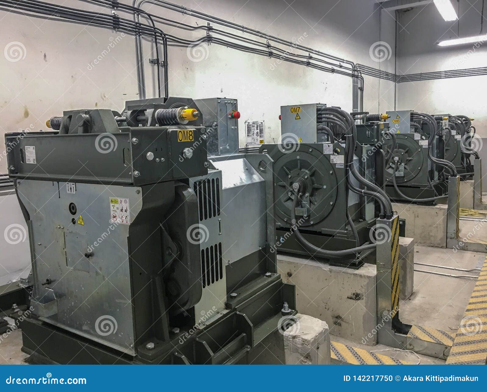 Elevator Motor in the Elevator Control Room Stock Photo - Image of wire ...