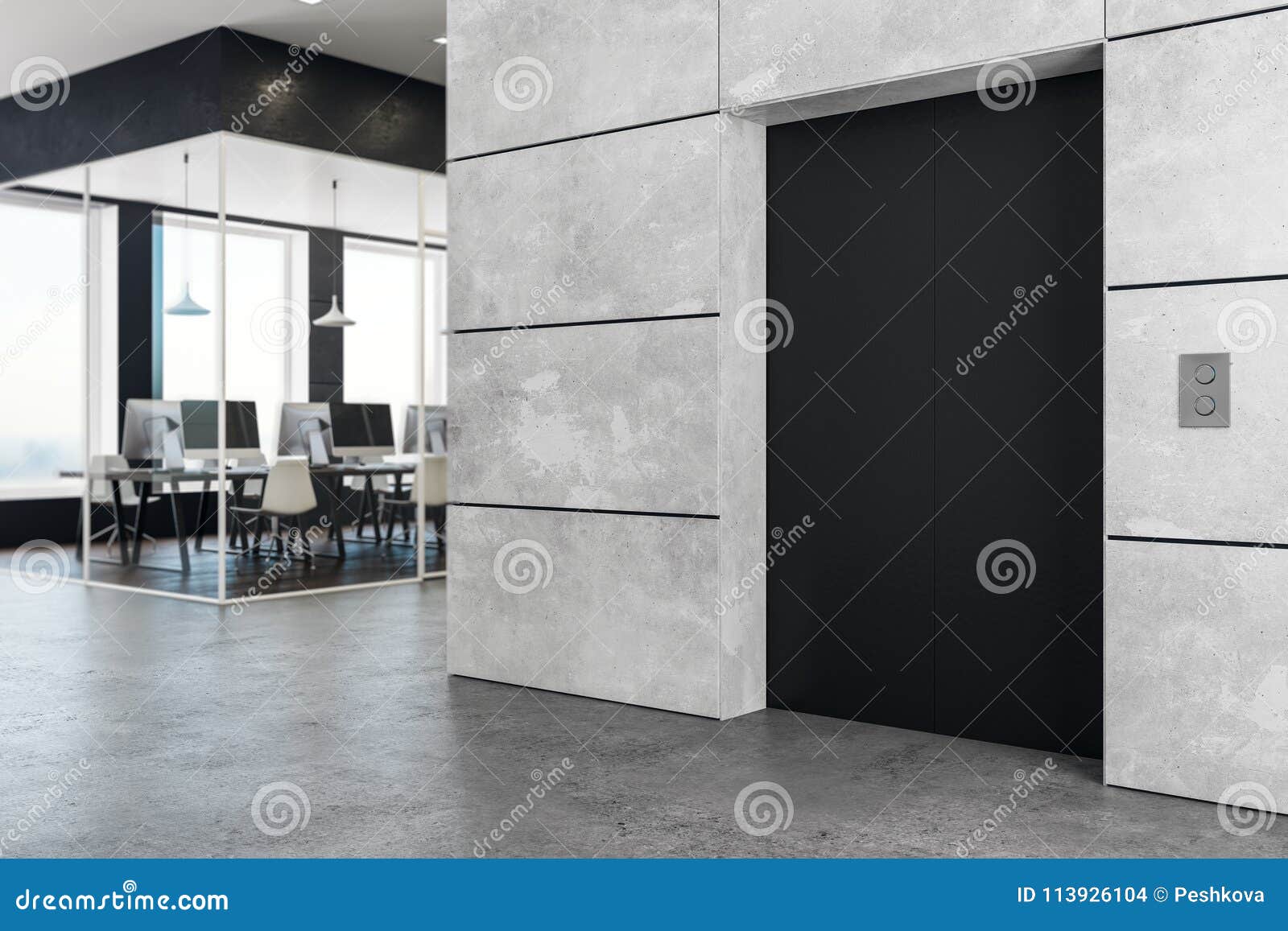 Elevator in office stock illustration. Illustration of furniture ...