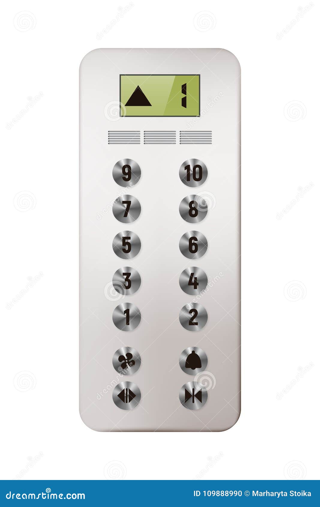 Elevator Panel With Up And Down Arrow Button Cartoon Vector ...