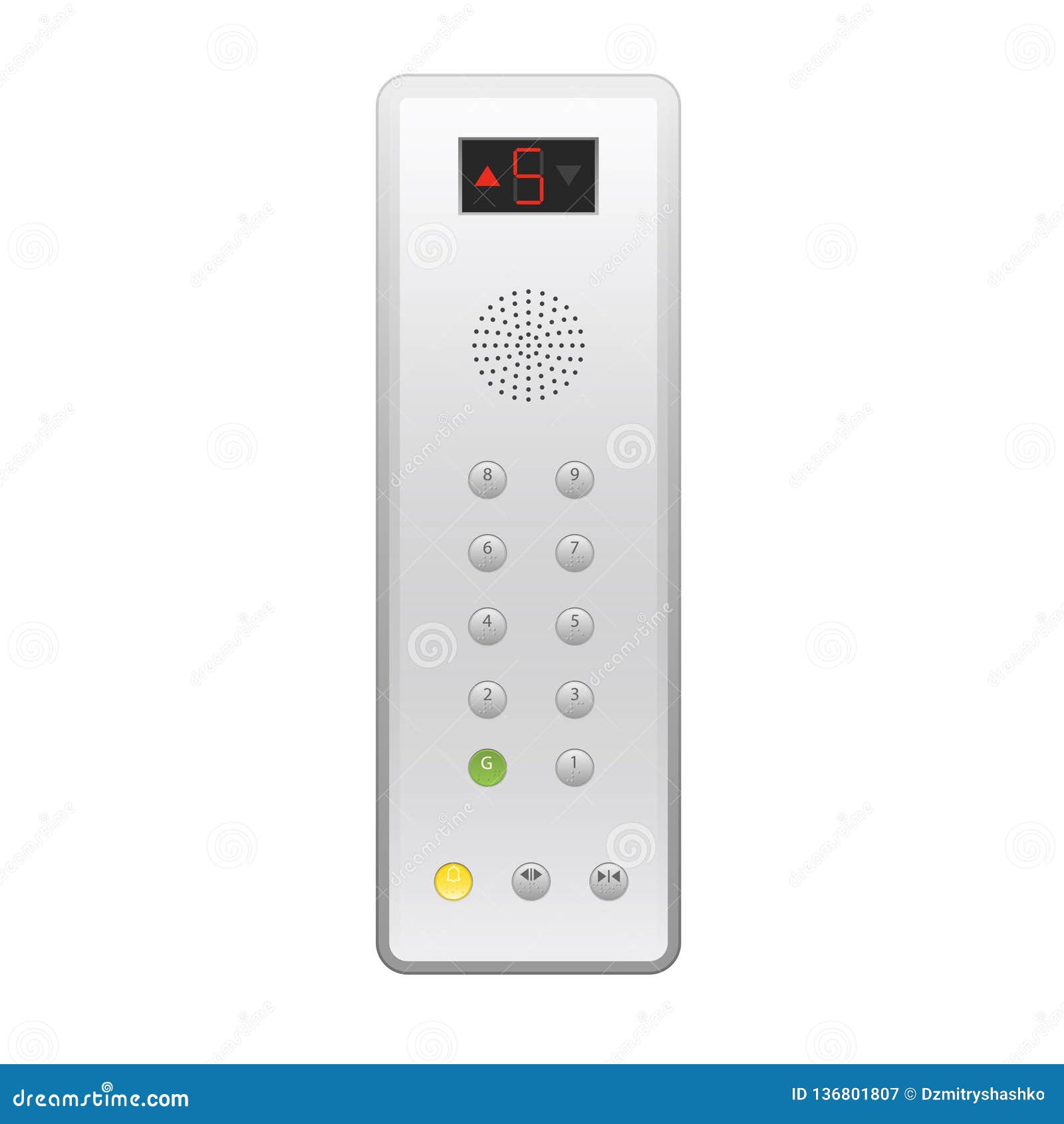 Elevator Panel Vector Icon.Cartoon Vector Icon Isolated On White ...