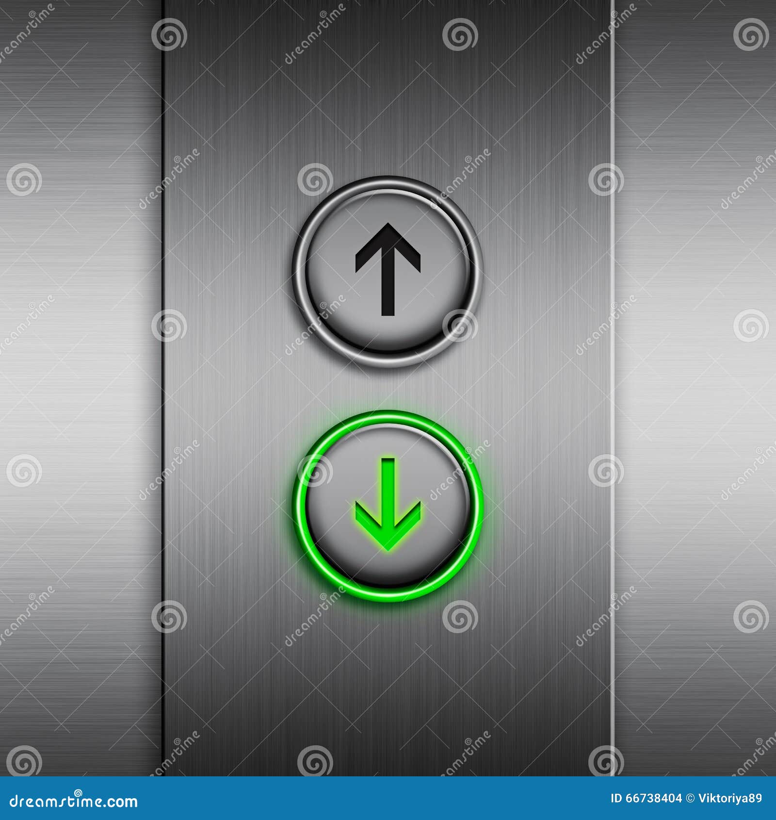 Elevator Panel with a LED Button Stock Illustration - Illustration of ...
