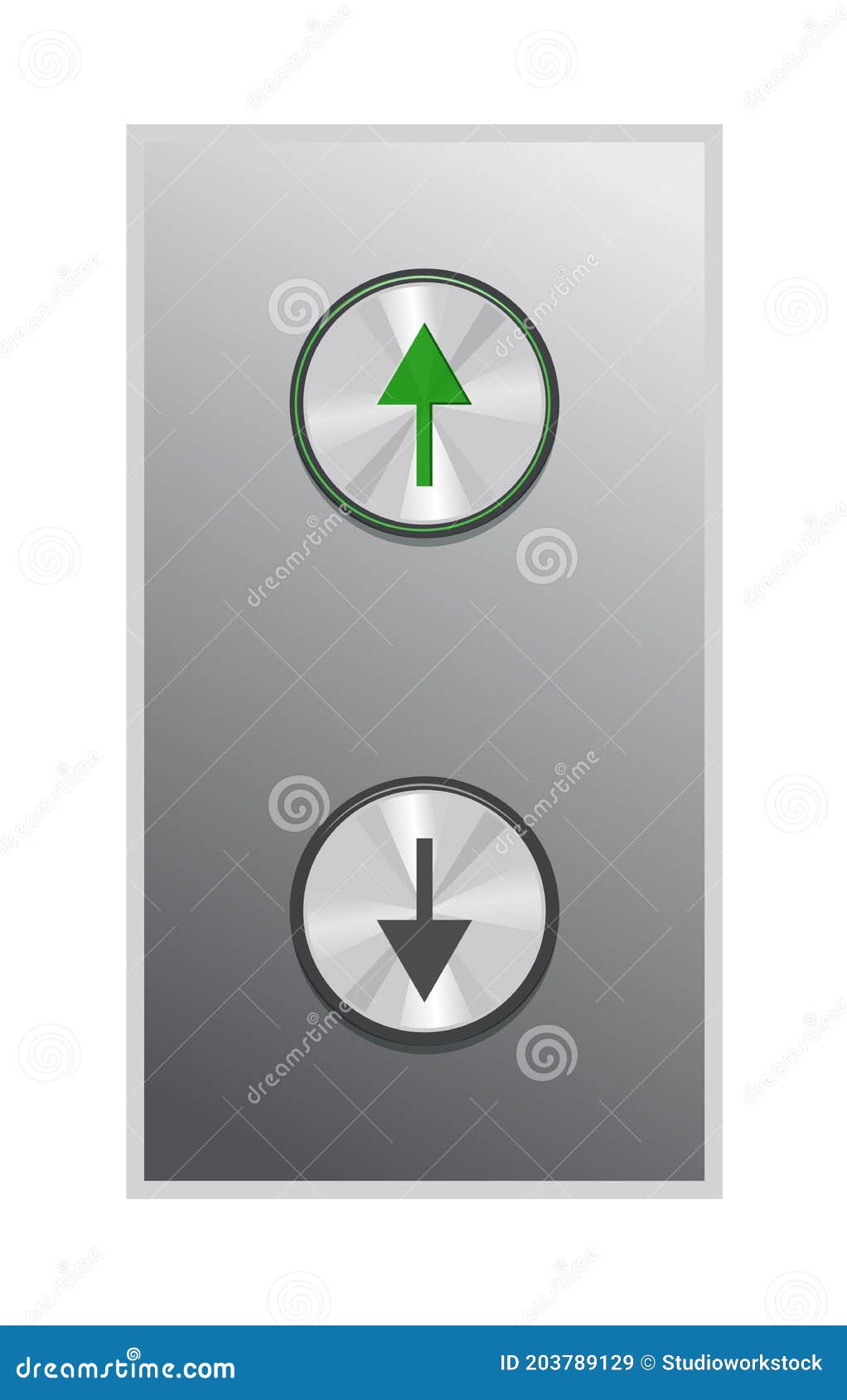 Elevator Panel with Up and Down Arrow Button Stock Vector ...