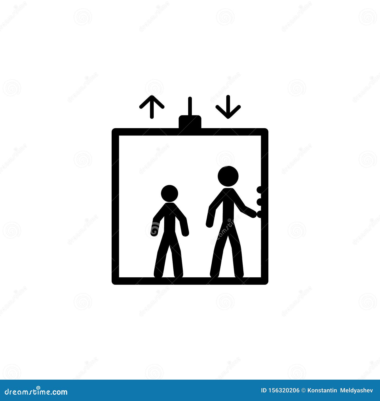 Elevator, People in the Elevator Icon. Simple Glyph Vector of Universal ...