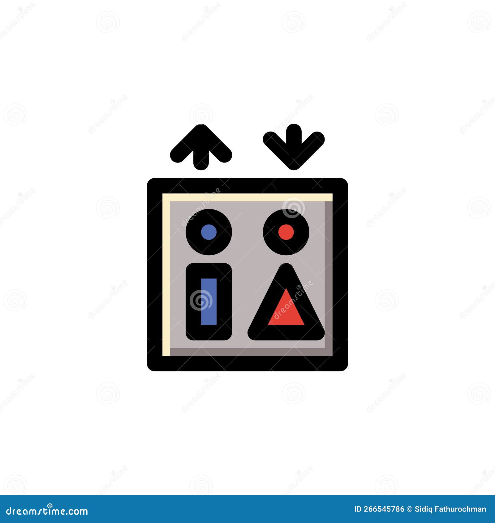 Elevator Icon stock vector. Illustration of sign, route - 266545786