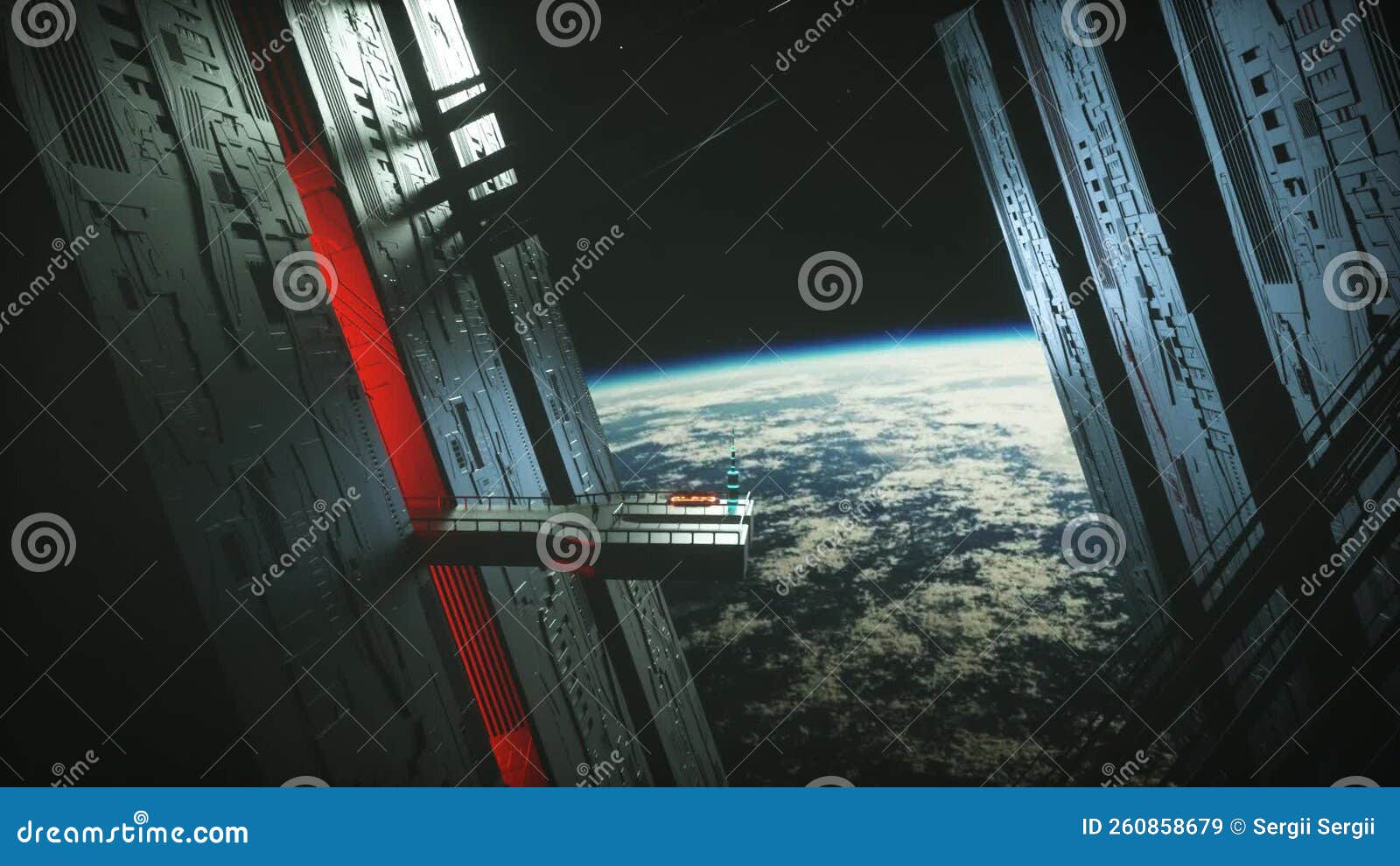 Elevator Ramp on a Space Station in Earths Orbit Stock Video - Video of ...