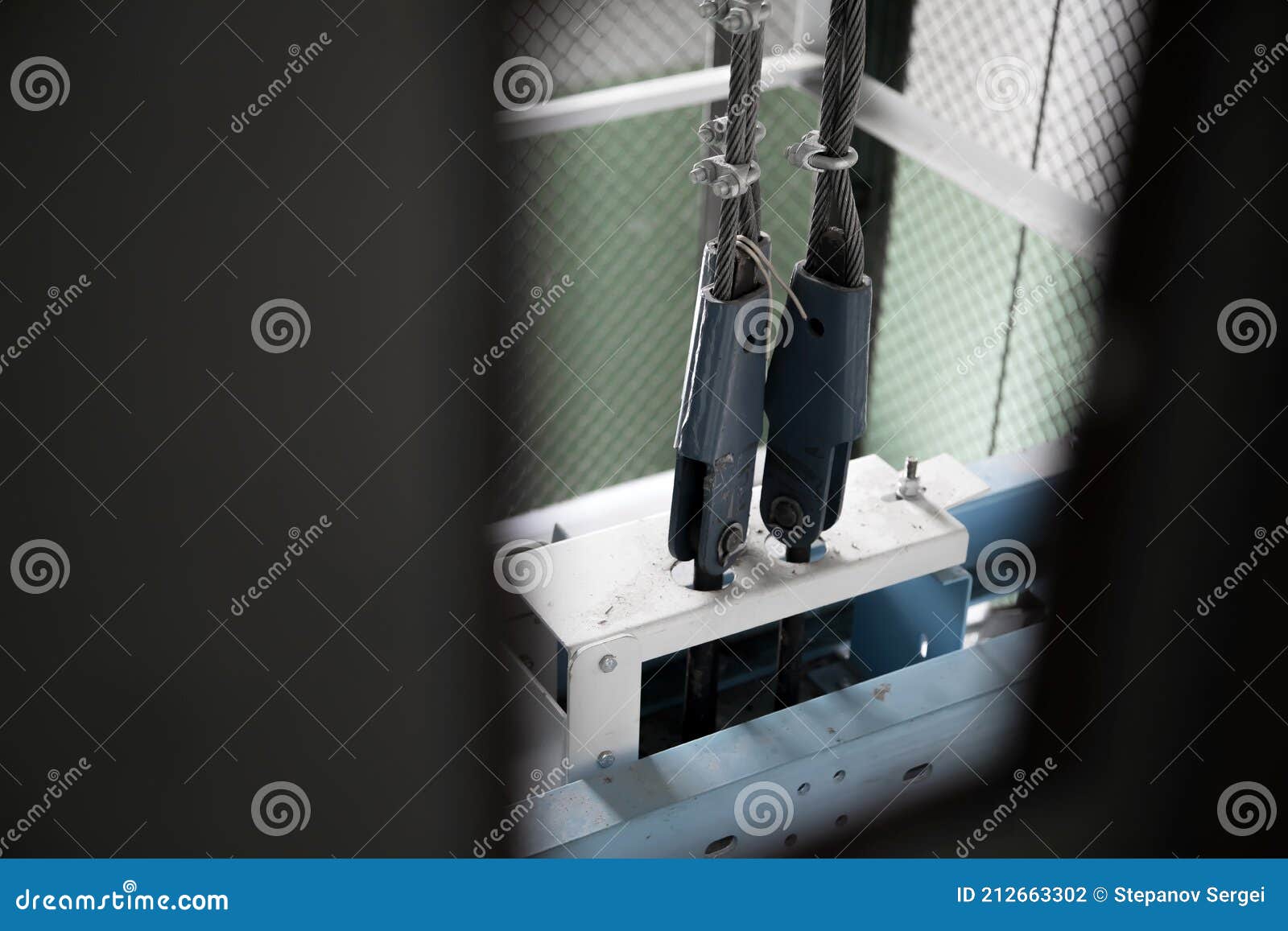 Elevator Roof with Cables in an Old Abandoned House. Stock Photo ...