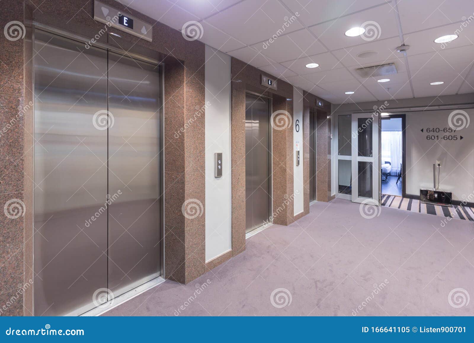 The Elevator Room in a Tall Building Stock Image - Image of entrance ...