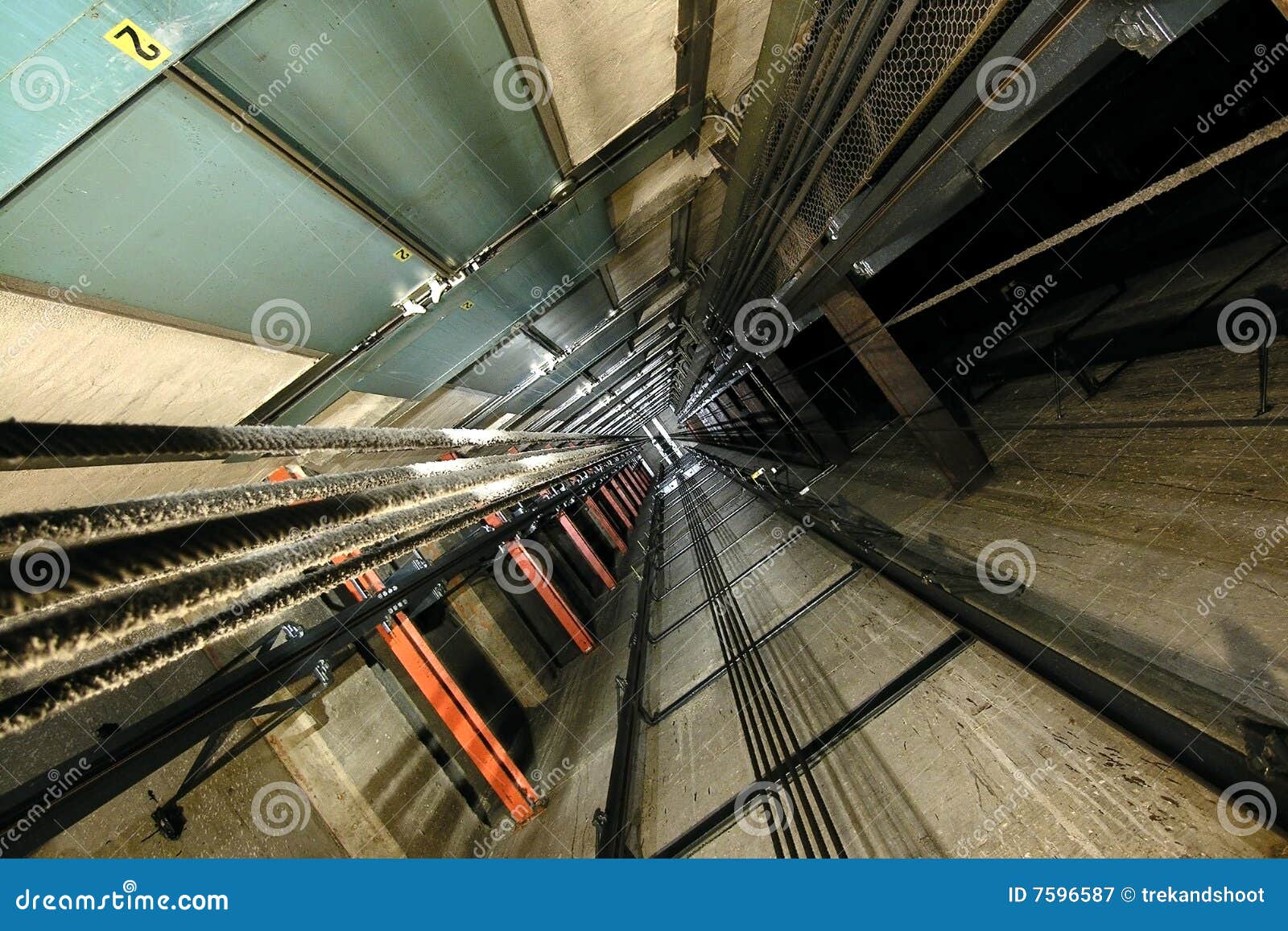 Elevator Shaft stock image. Image of detail, office, tower - 7596587