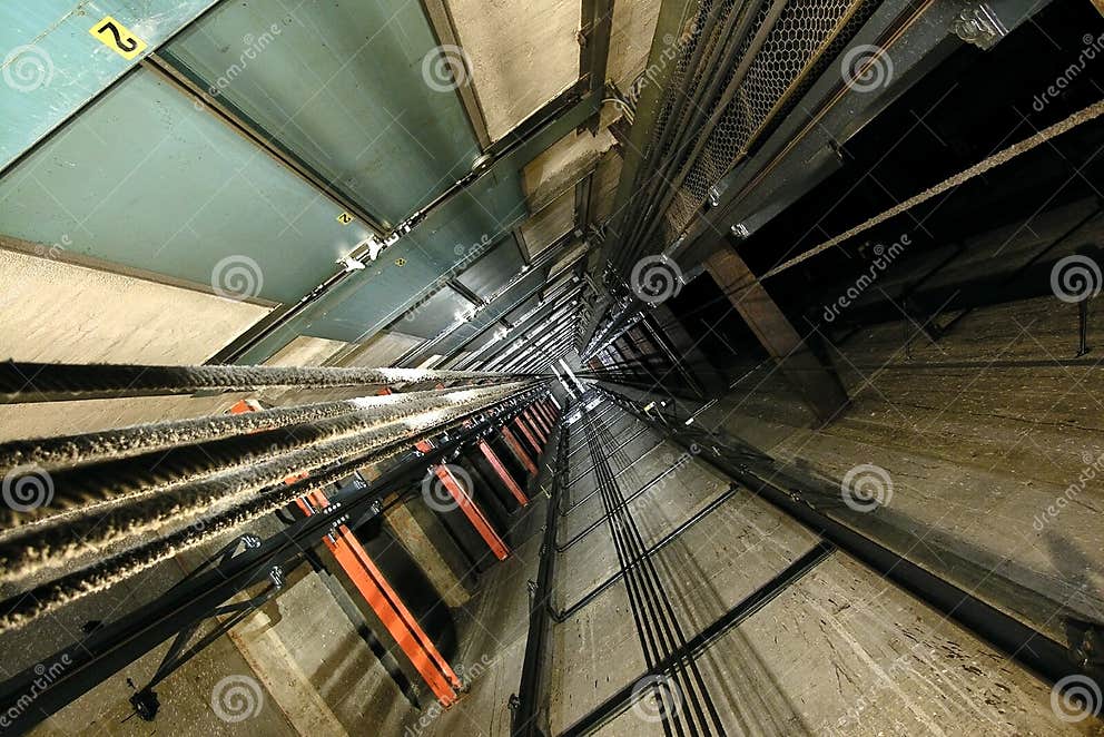 Elevator Shaft stock image. Image of detail, office, tower - 7596587