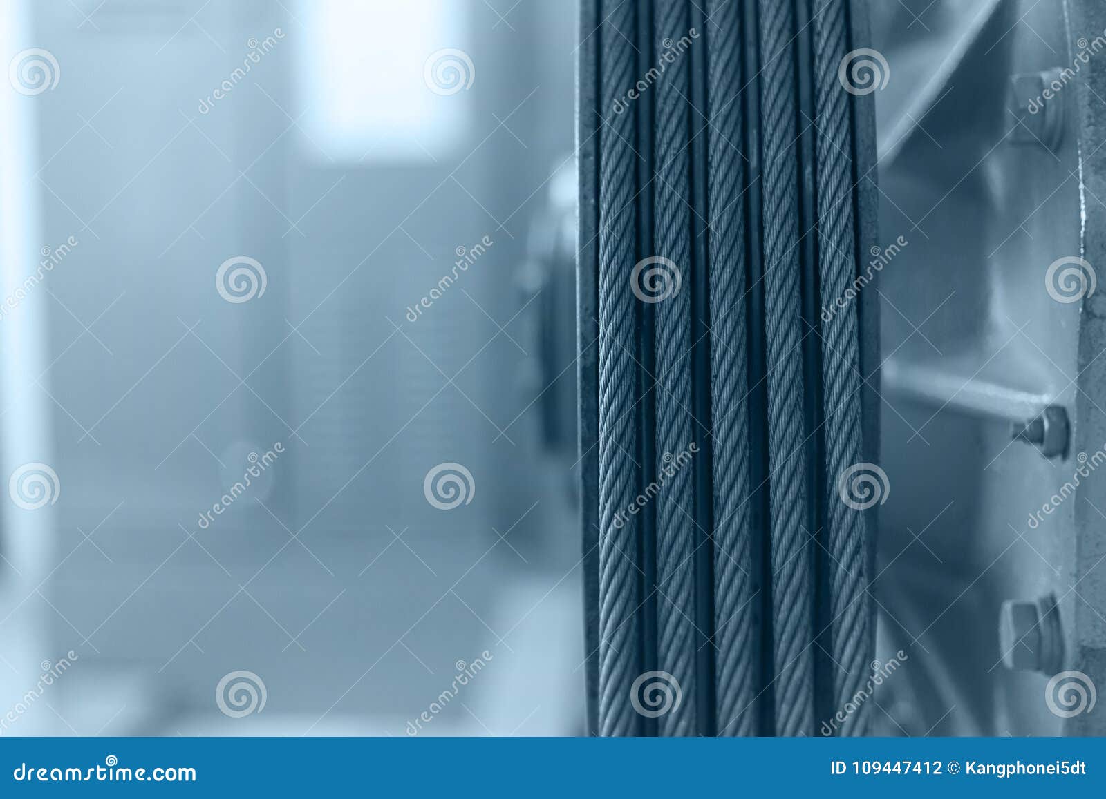Elevator Shaft Maintenance. Cable Control Stock Photo - Image of ...