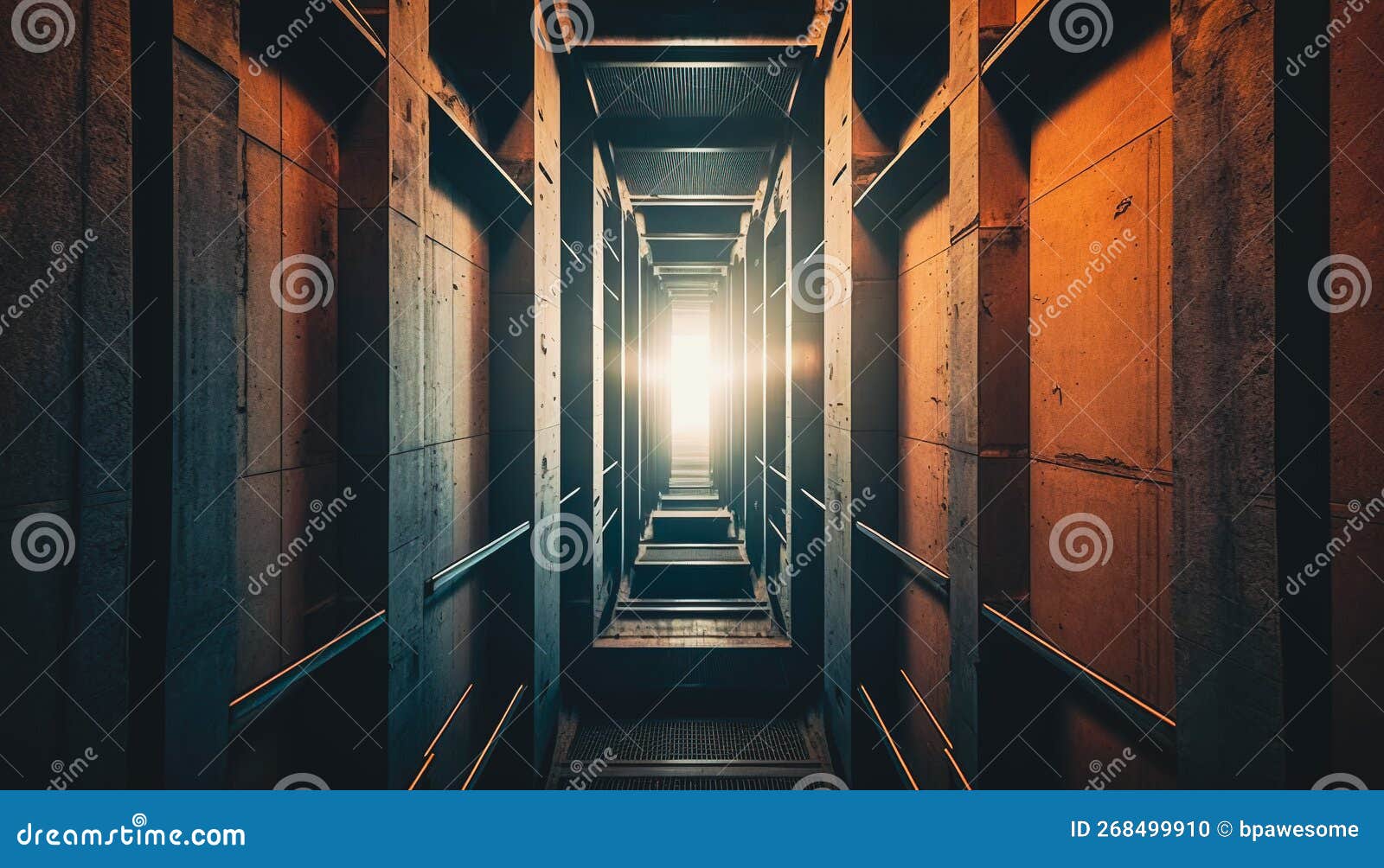 Elevator Shaft: a View Looking Up from the Bottom of a Lift Shaft ...