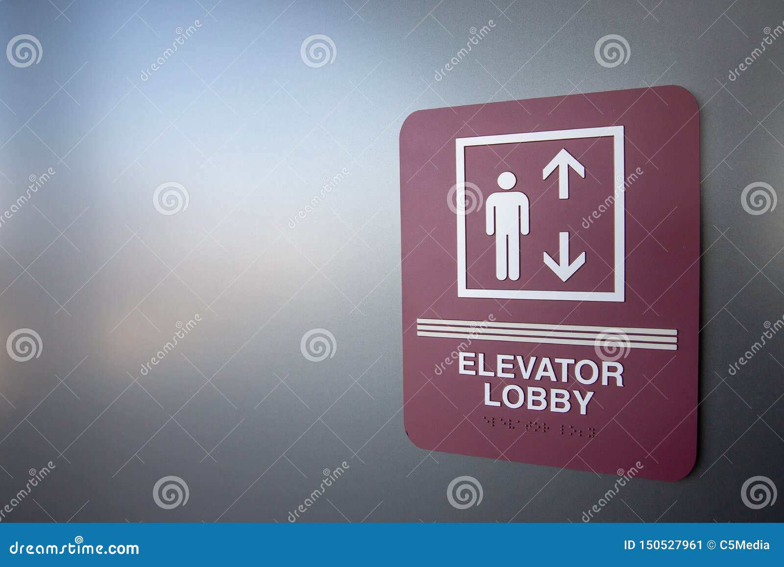 Elevator sign in building stock image. Image of interior - 150527961