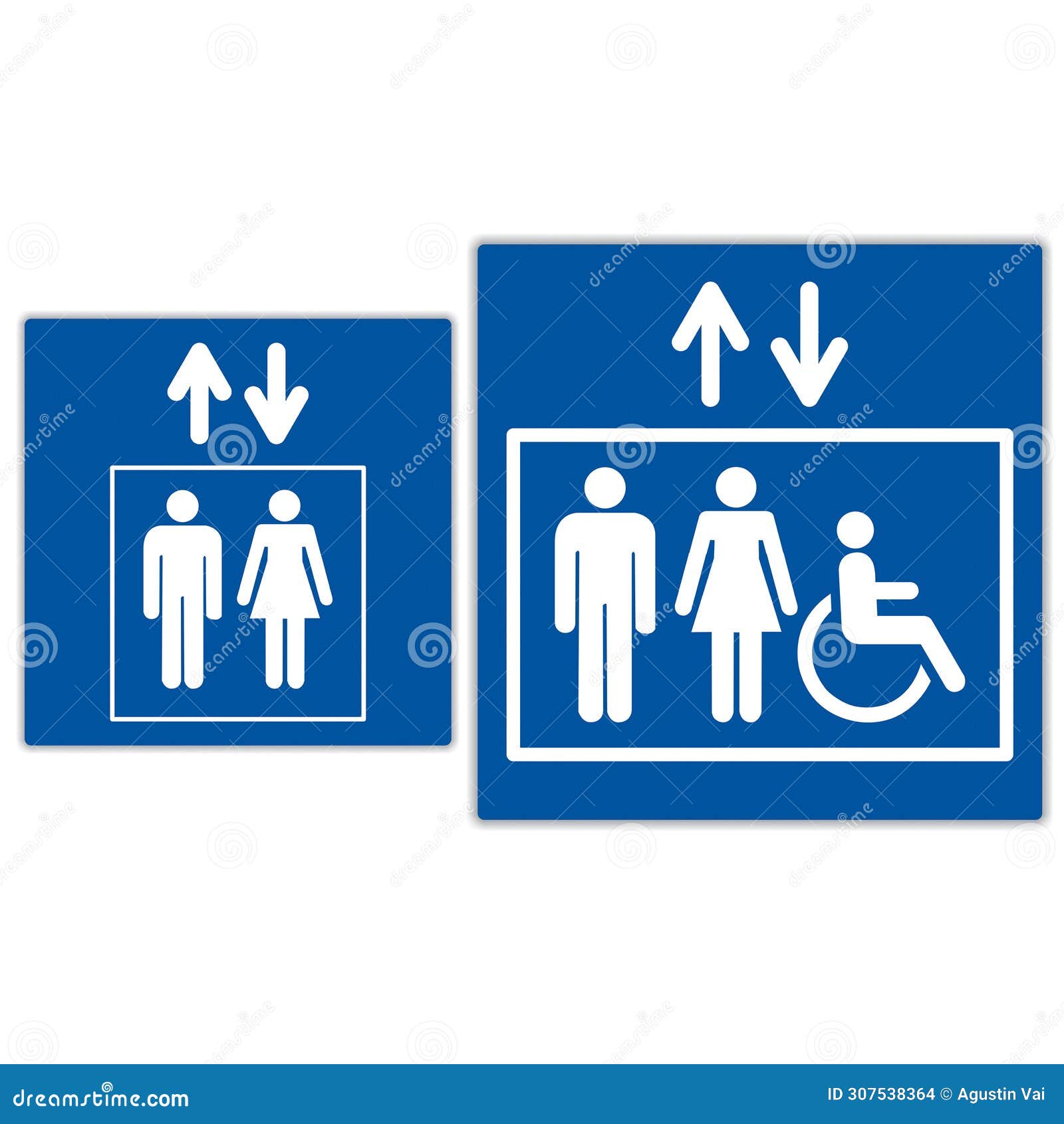 Disable Elevator Handicap Lift Wheelchair Access Signage Black White ...