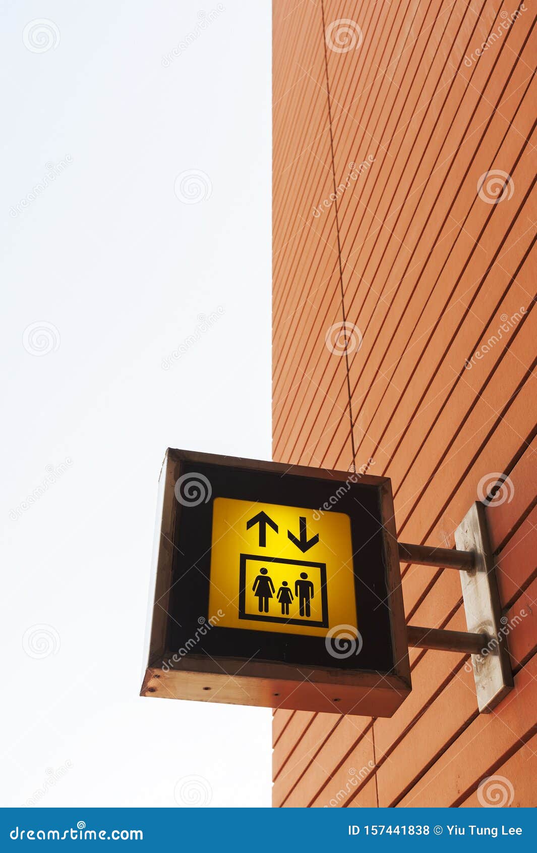Elevator Sign on Modern Building Stock Photo - Image of entrance ...