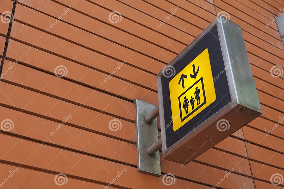 Elevator sign stock photo. Image of stainless, illuminated - 45540998