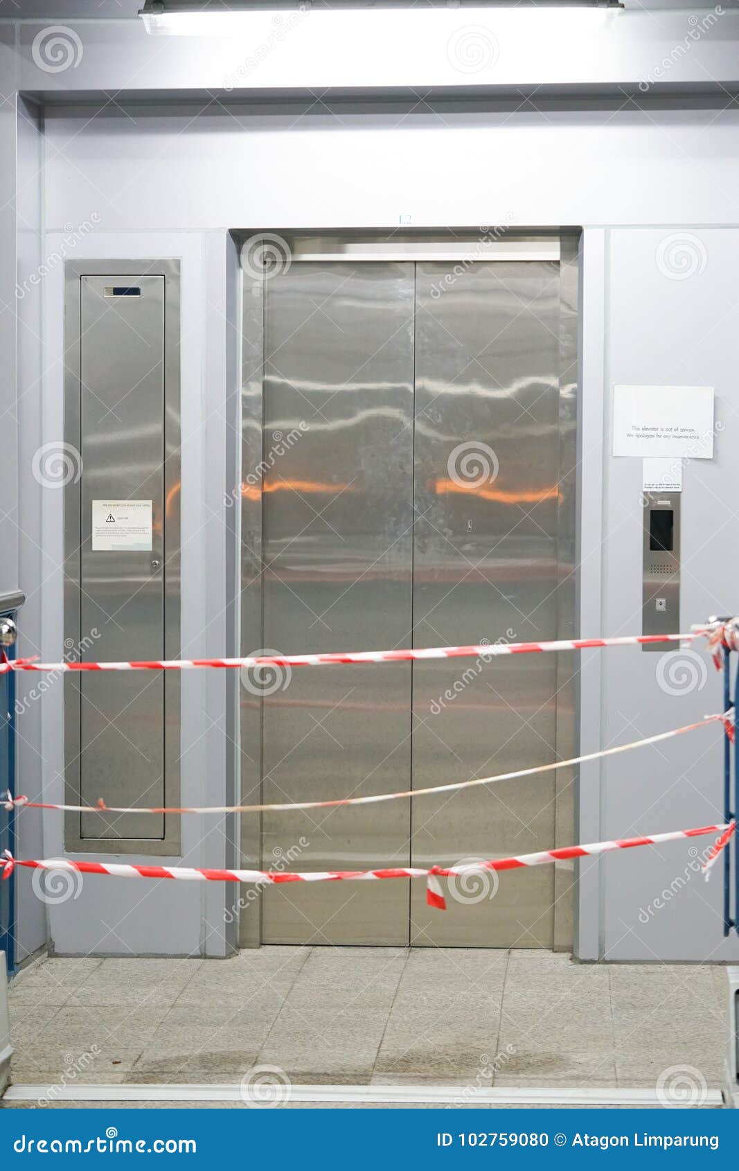 The Elevator is Not Available. Stock Photo - Image of door, frame ...