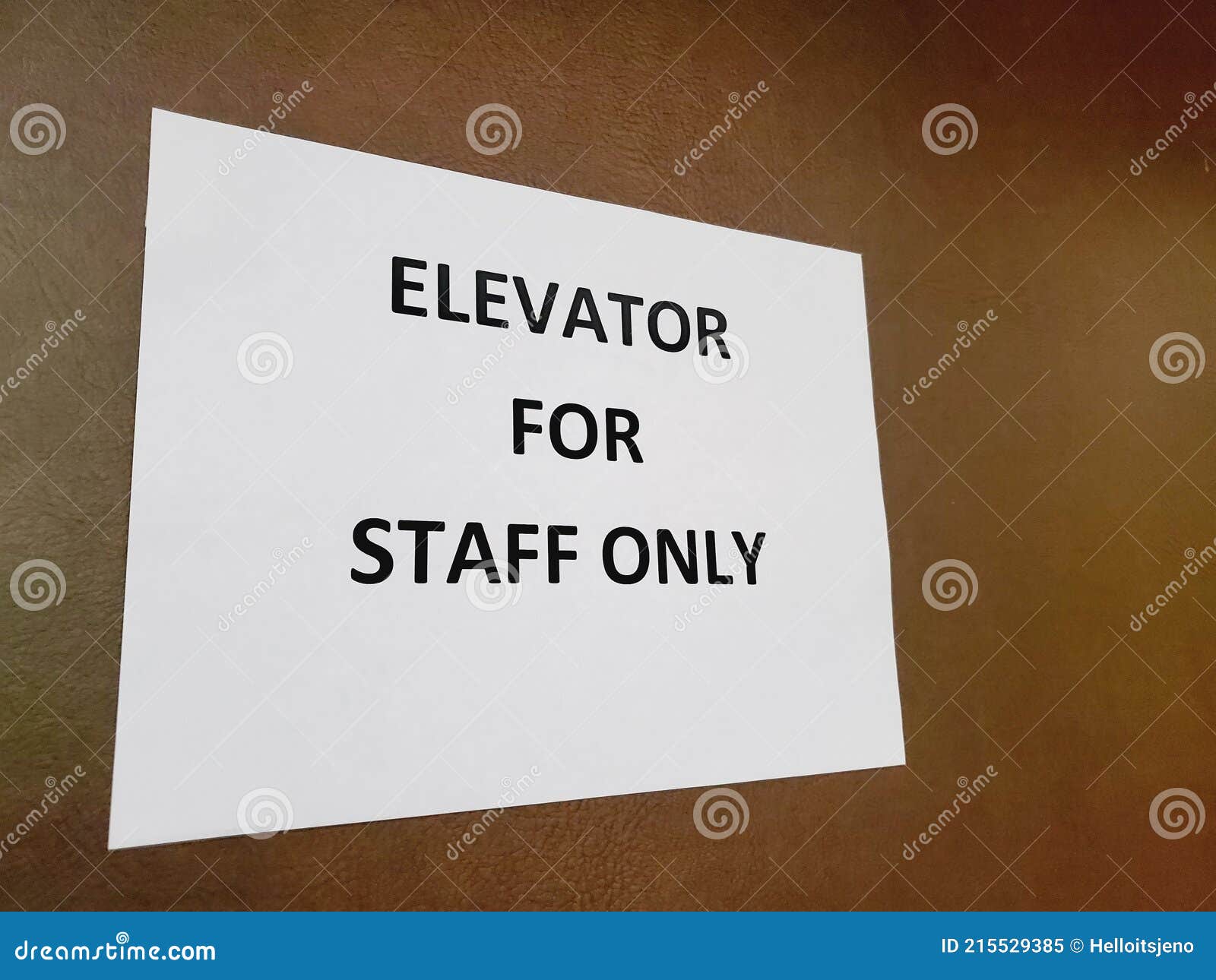 Elevator for Staff only Sign Stock Image - Image of font, handwriting ...