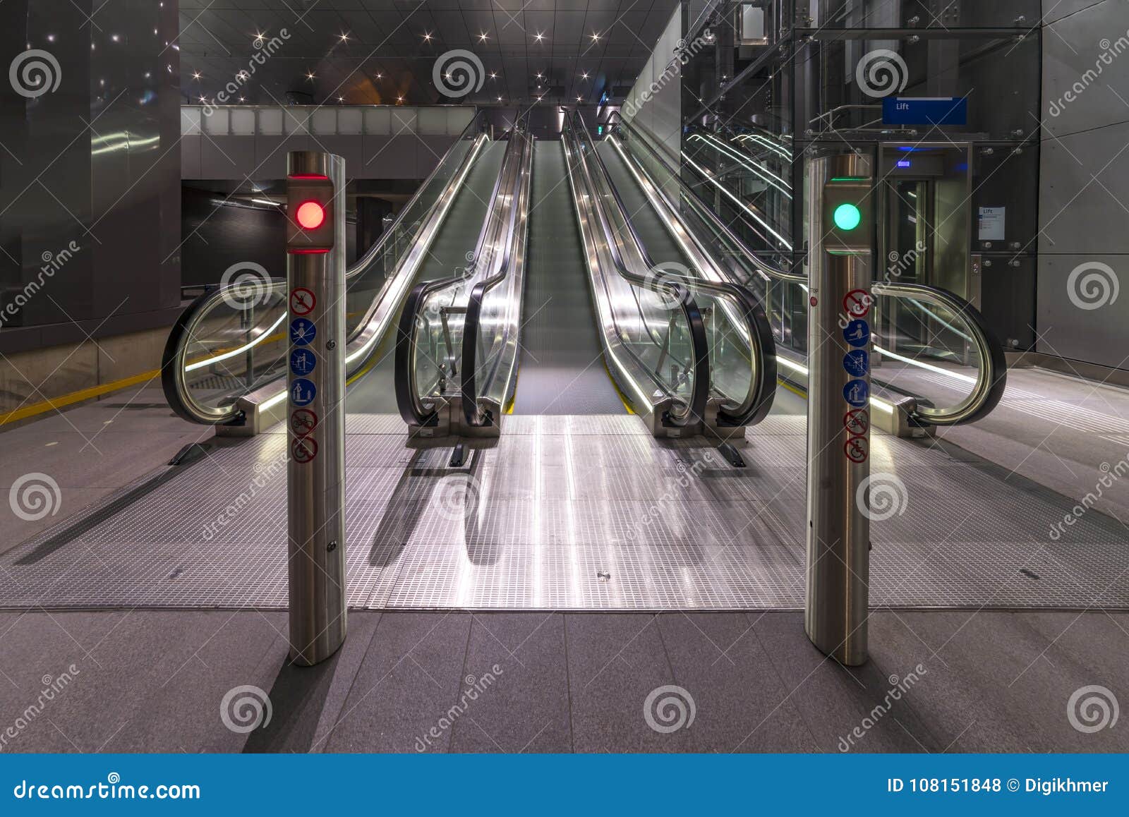 Elevator in the Staircase of the Metro Stock Photo - Image of city ...