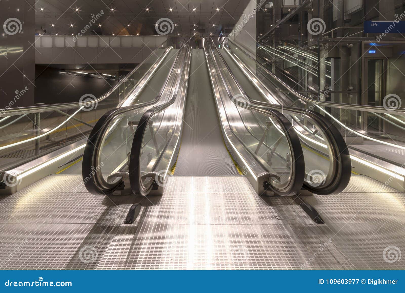 Elevator in the Staircase of the Metro Stock Image - Image of carriage ...