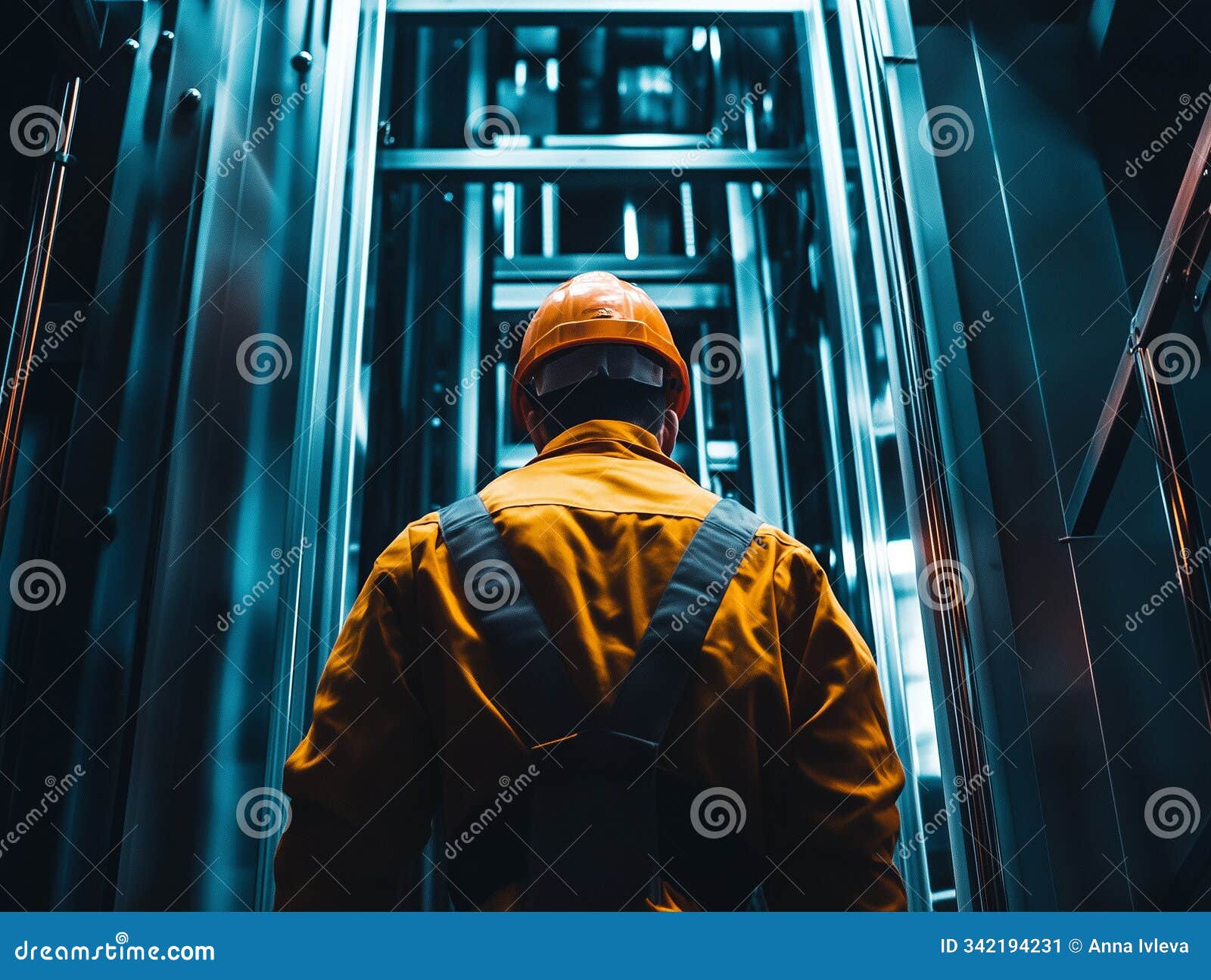 Elevator Technician Inspecting and Repairing Elevators, Detail-oriented ...