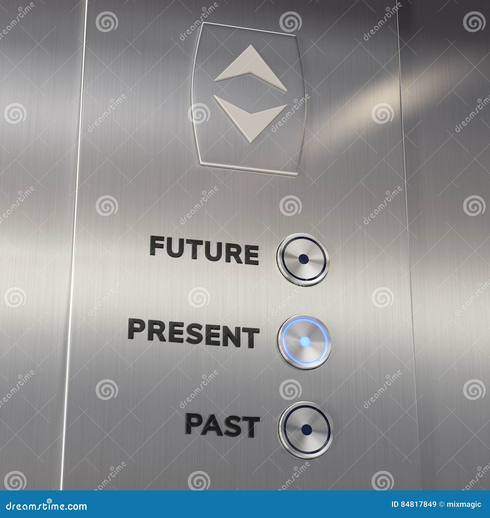 Elevator Time Machine Going To the Present Stock Image - Image of floor ...