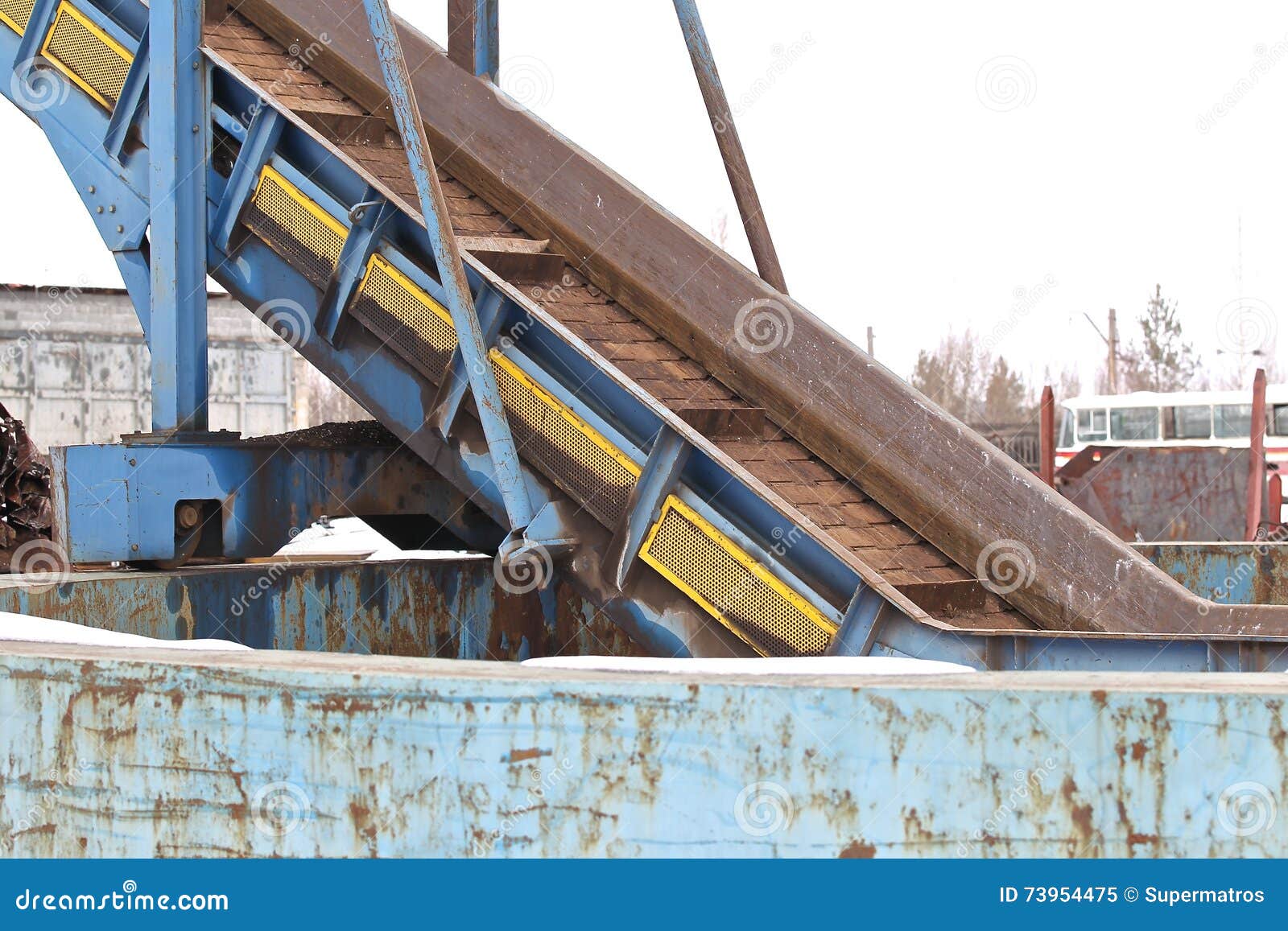 Elevator To Move the Scrap Metal Stock Image - Image of scrap, metal ...