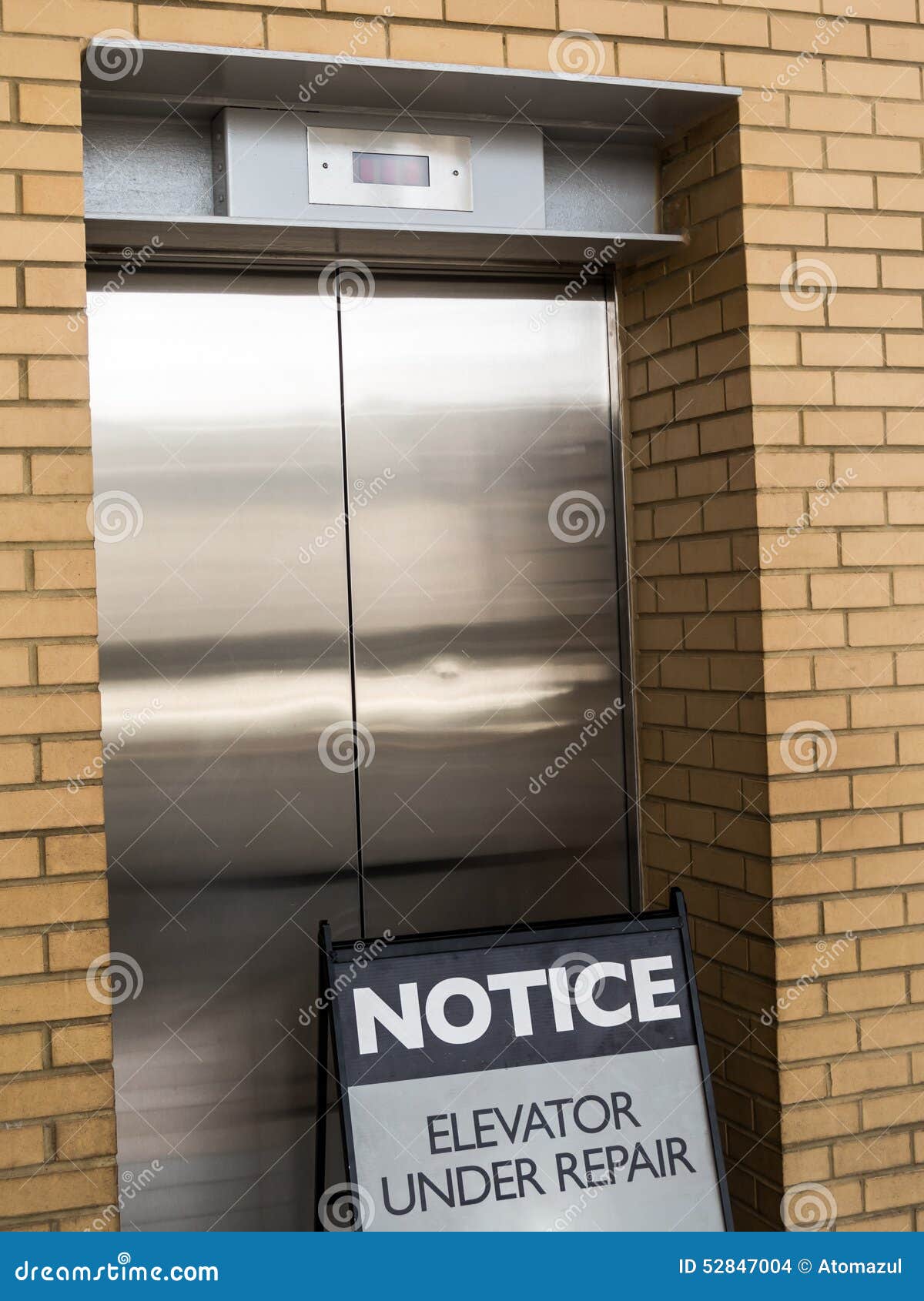 Elevator Under Repair Notice Stock Photo - Image of sign, door: 52847004