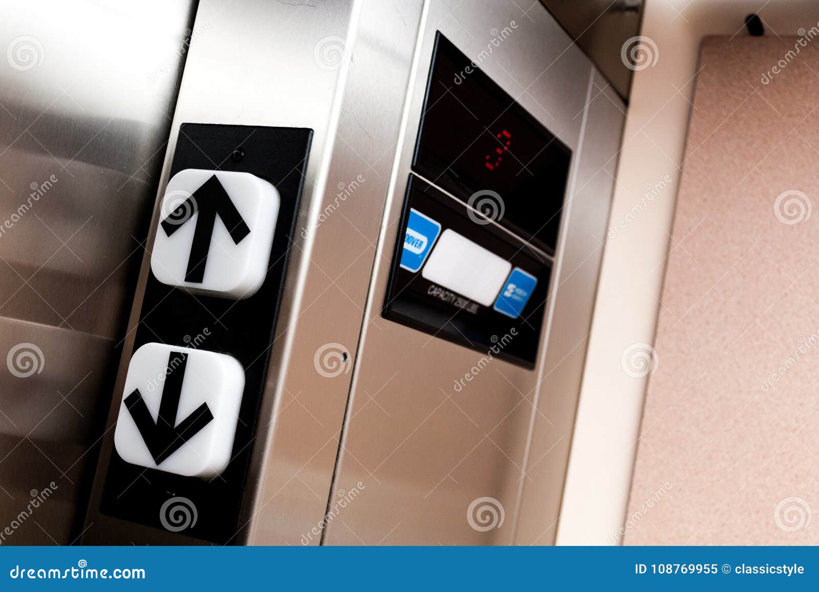 Elevator Up and Down Arrows Stock Image - Image of button, building ...