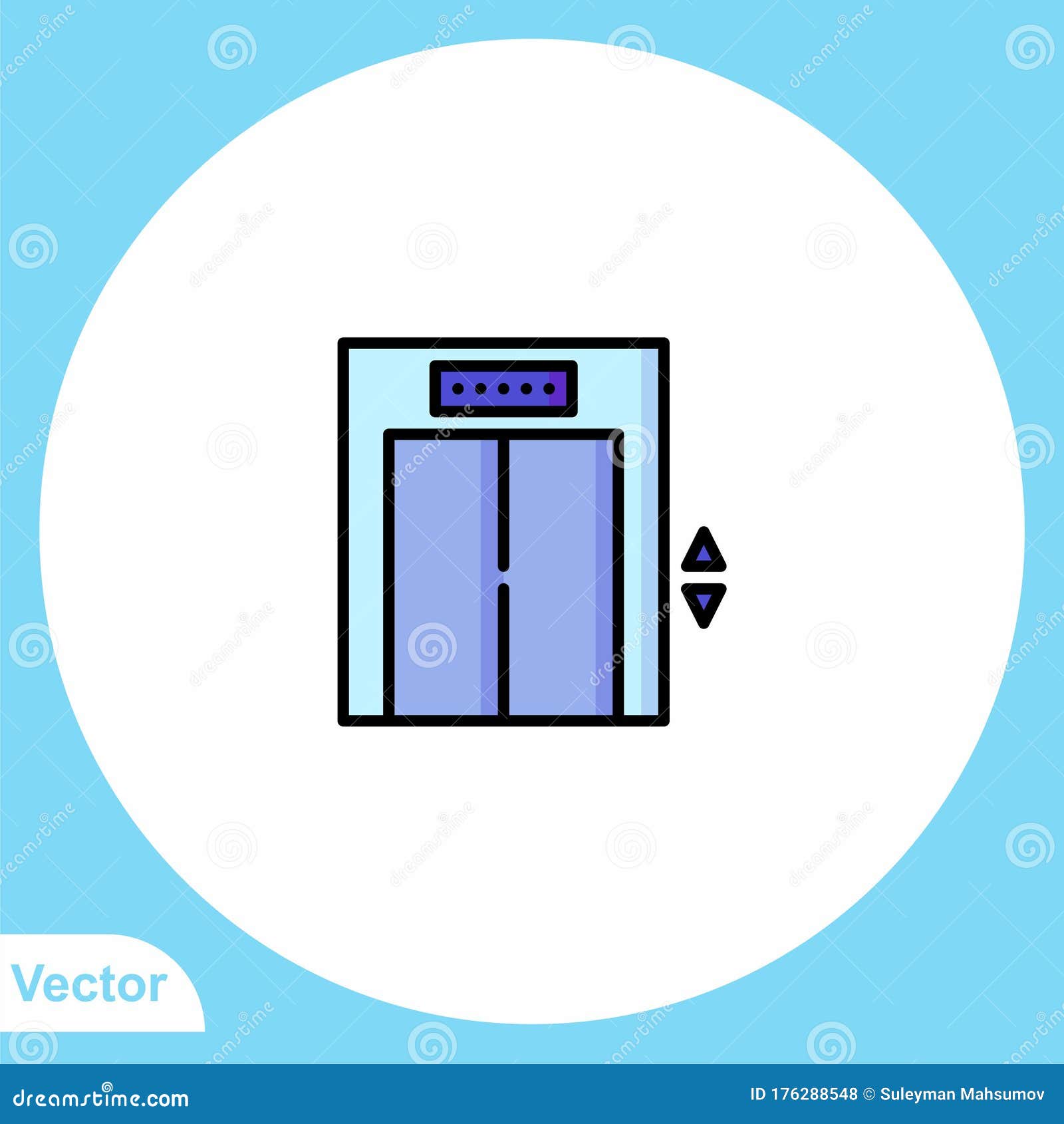 Elevator Vector Icon Sign Symbol Stock Vector - Illustration of office ...