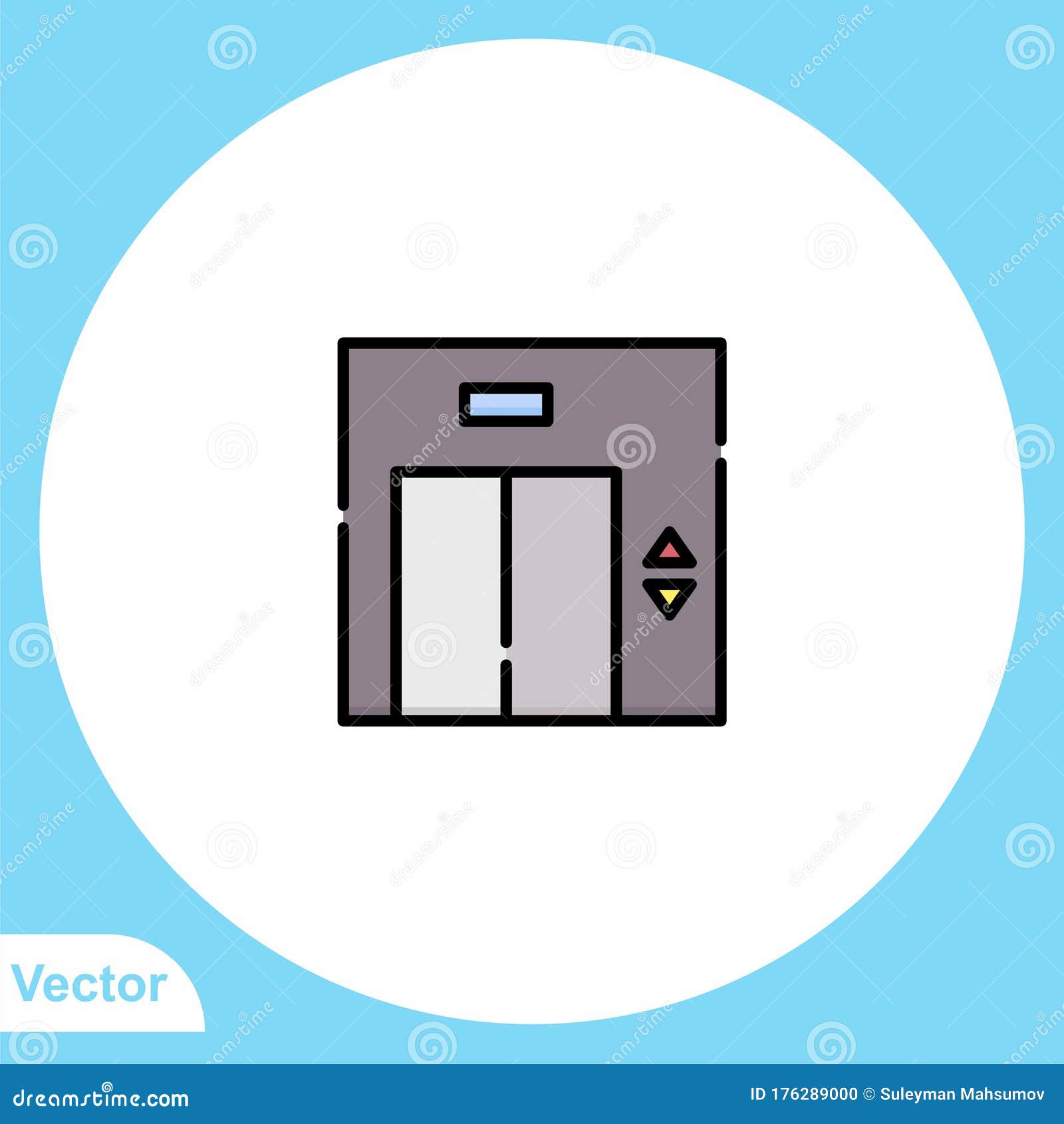 Elevator Vector Icon Sign Symbol Stock Illustration - Illustration of ...